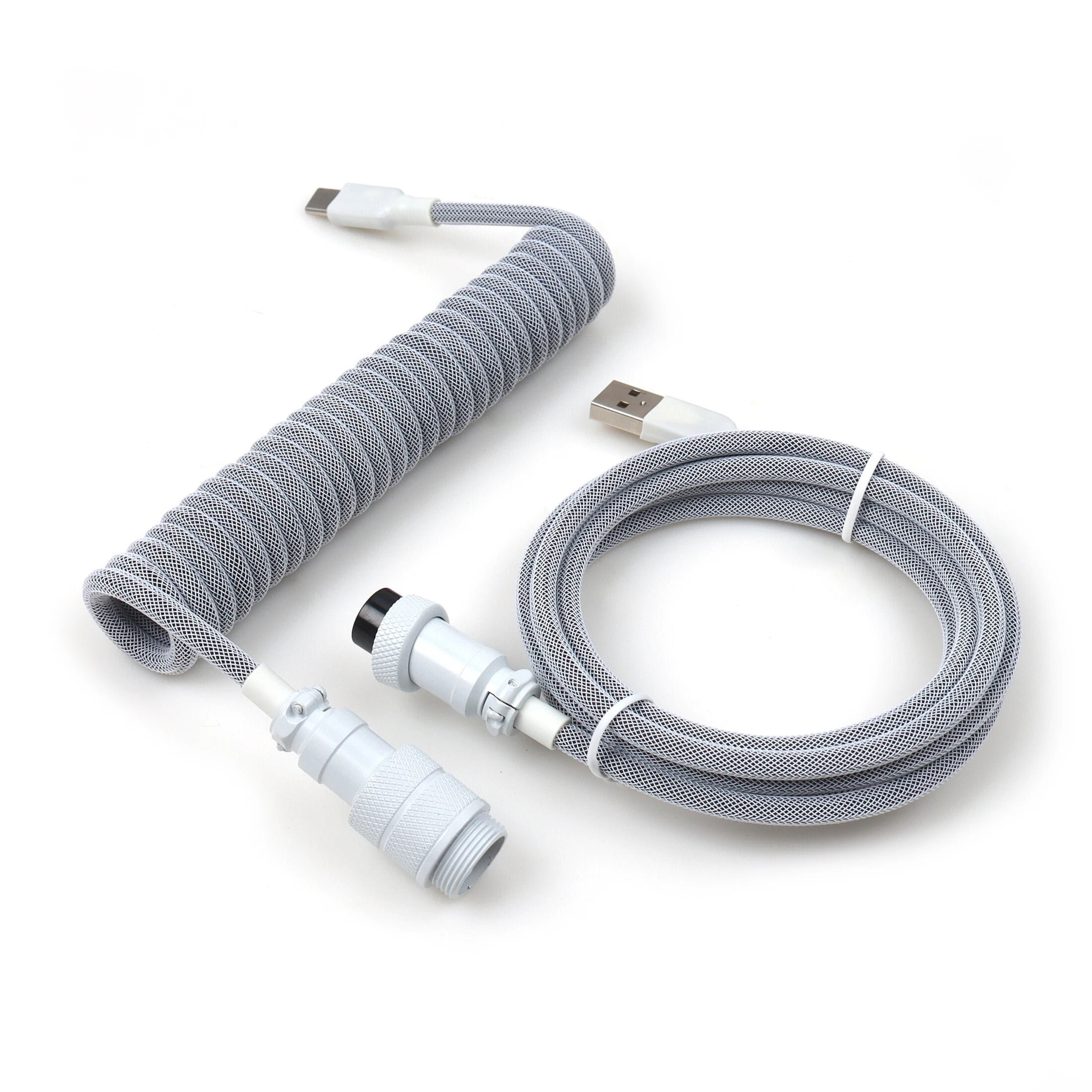 LANO Coiled Cable Micro Usb Type C Flexible Gaming Keyboard Double ...