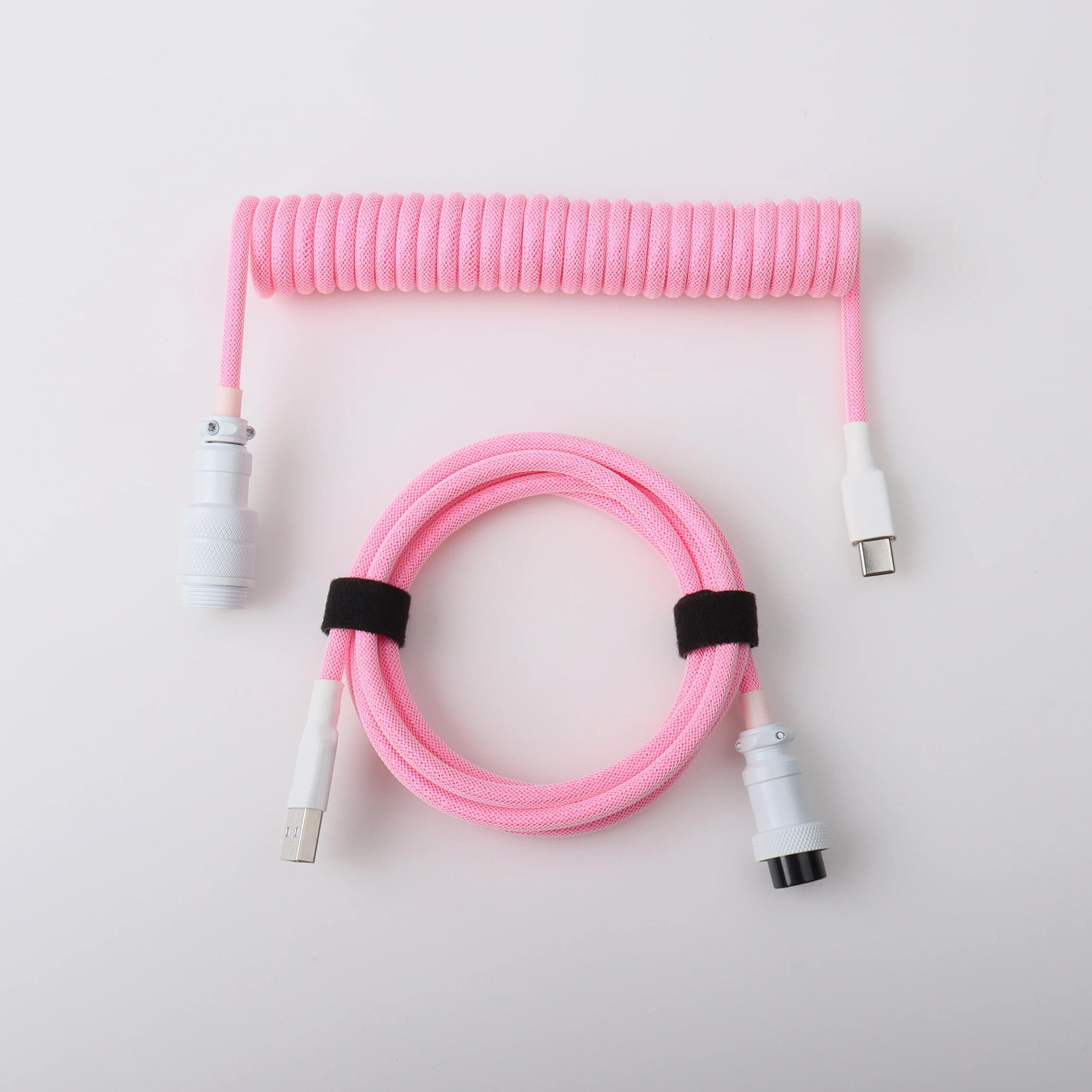 LANO Coiled Cable Micro Usb Type C Flexible Gaming Keyboard Double ...