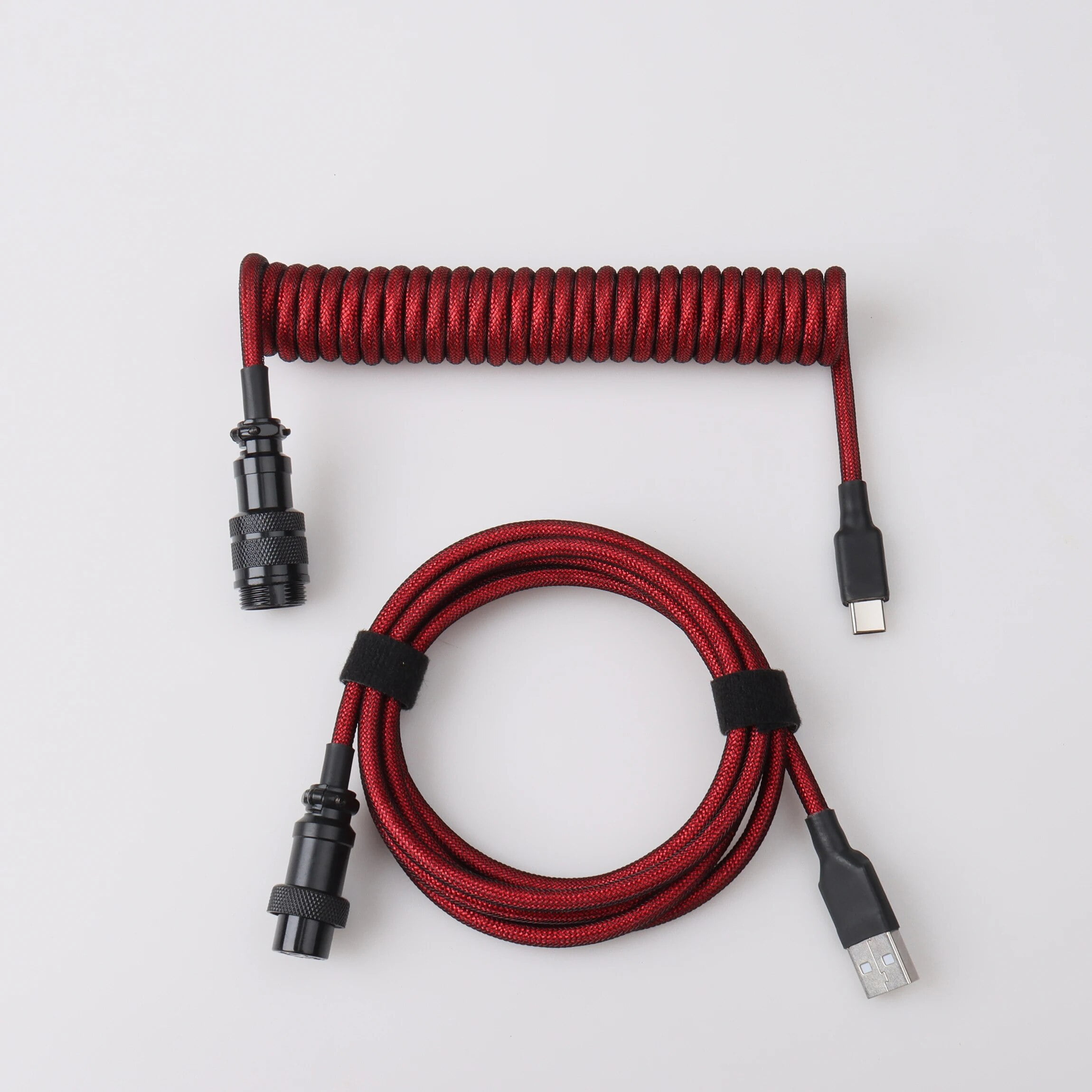 LANO Coiled Cable Micro Usb Type C Flexible Gaming Keyboard Double ...