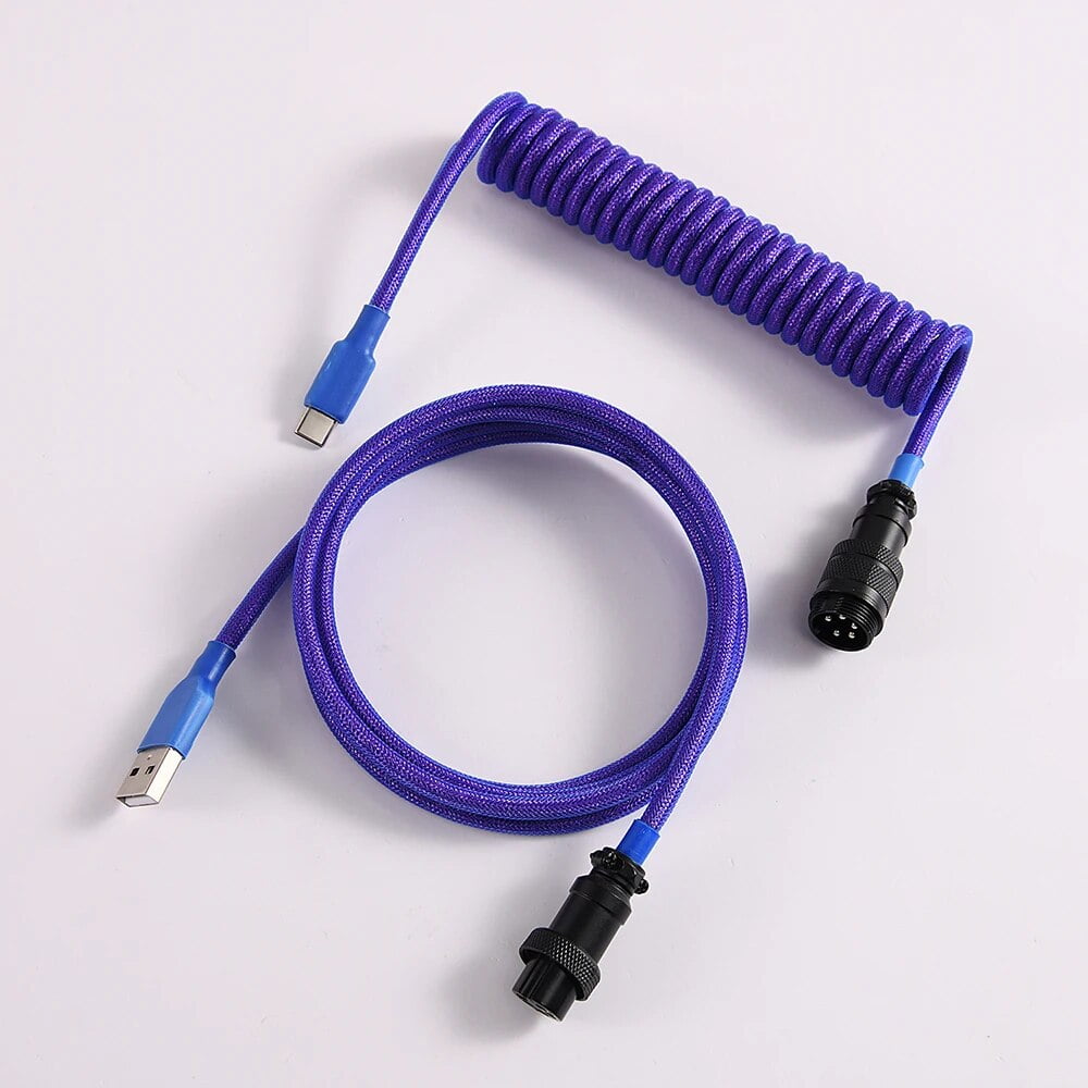 LANO Coiled Cable Type C Keyboard 1.5Meter Mechanical Keyboard Data ...