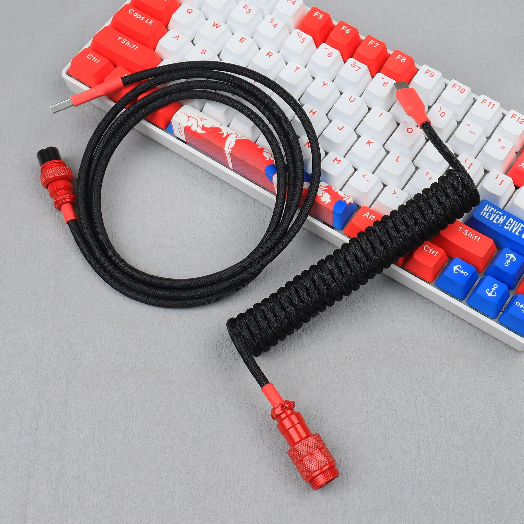 LANO GX16 USB Coiled Cable Type C Mechanical Keyboard Aviator Cable ...