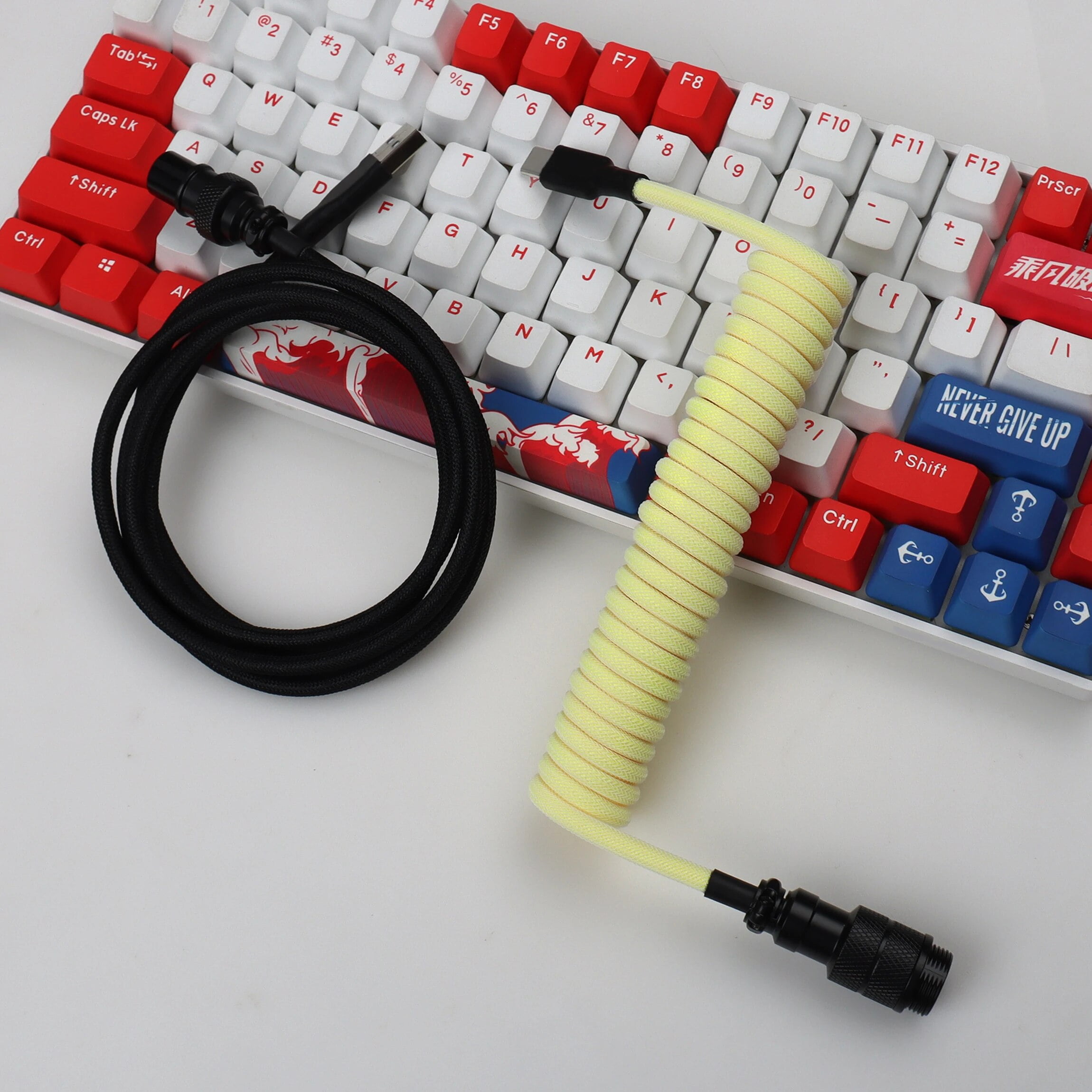 LANO GX16 USB Coiled Cable Type C Mechanical Keyboard Aviator Cable ...