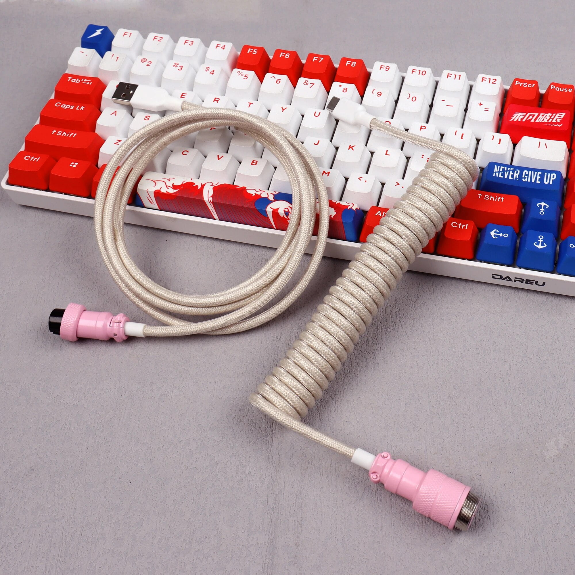 LANO GX16 USB Coiled Cable Type C Mechanical Keyboard Aviator Cable ...