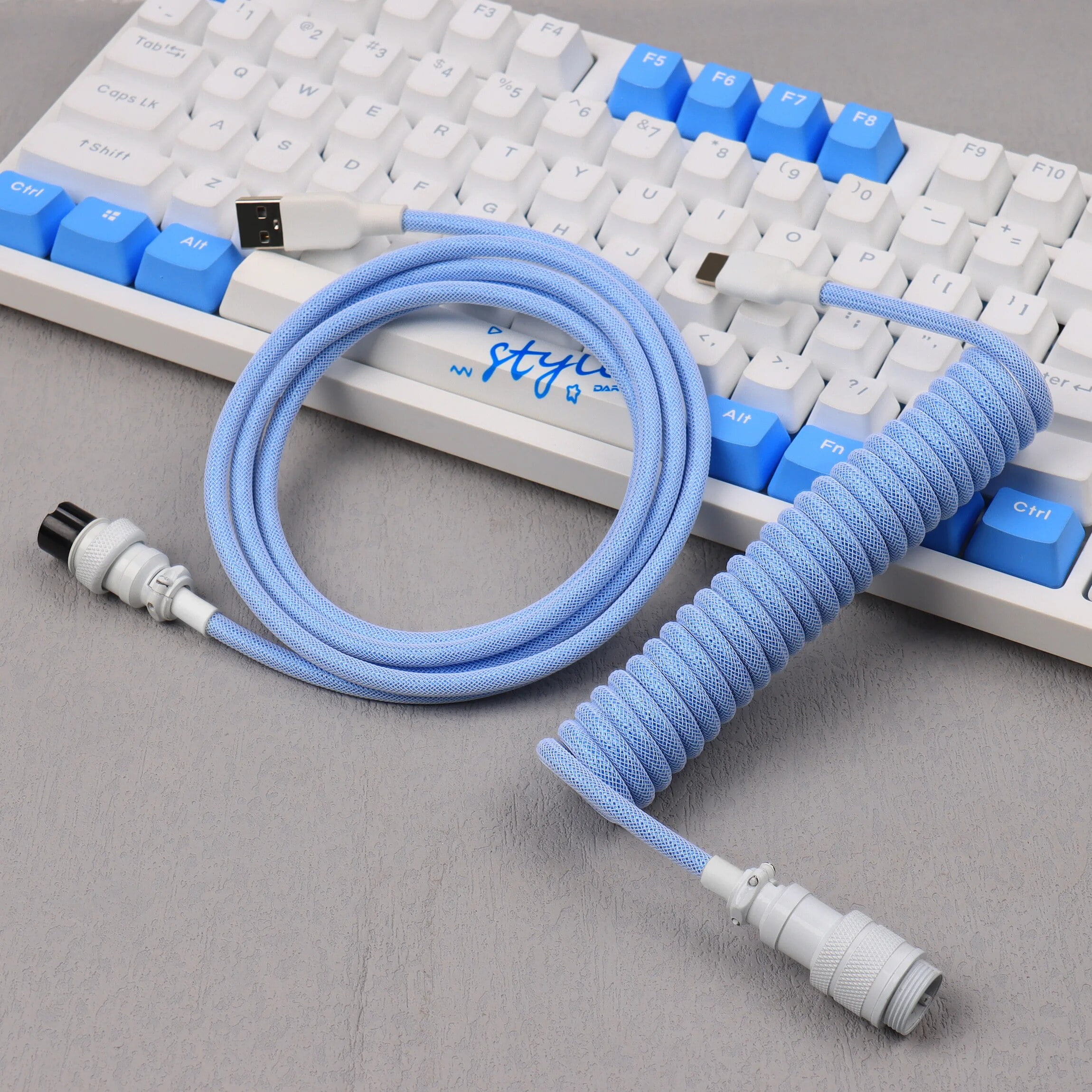 LANO GX16 USB Coiled Cable Type C Mechanical Keyboard Aviator Cable ...