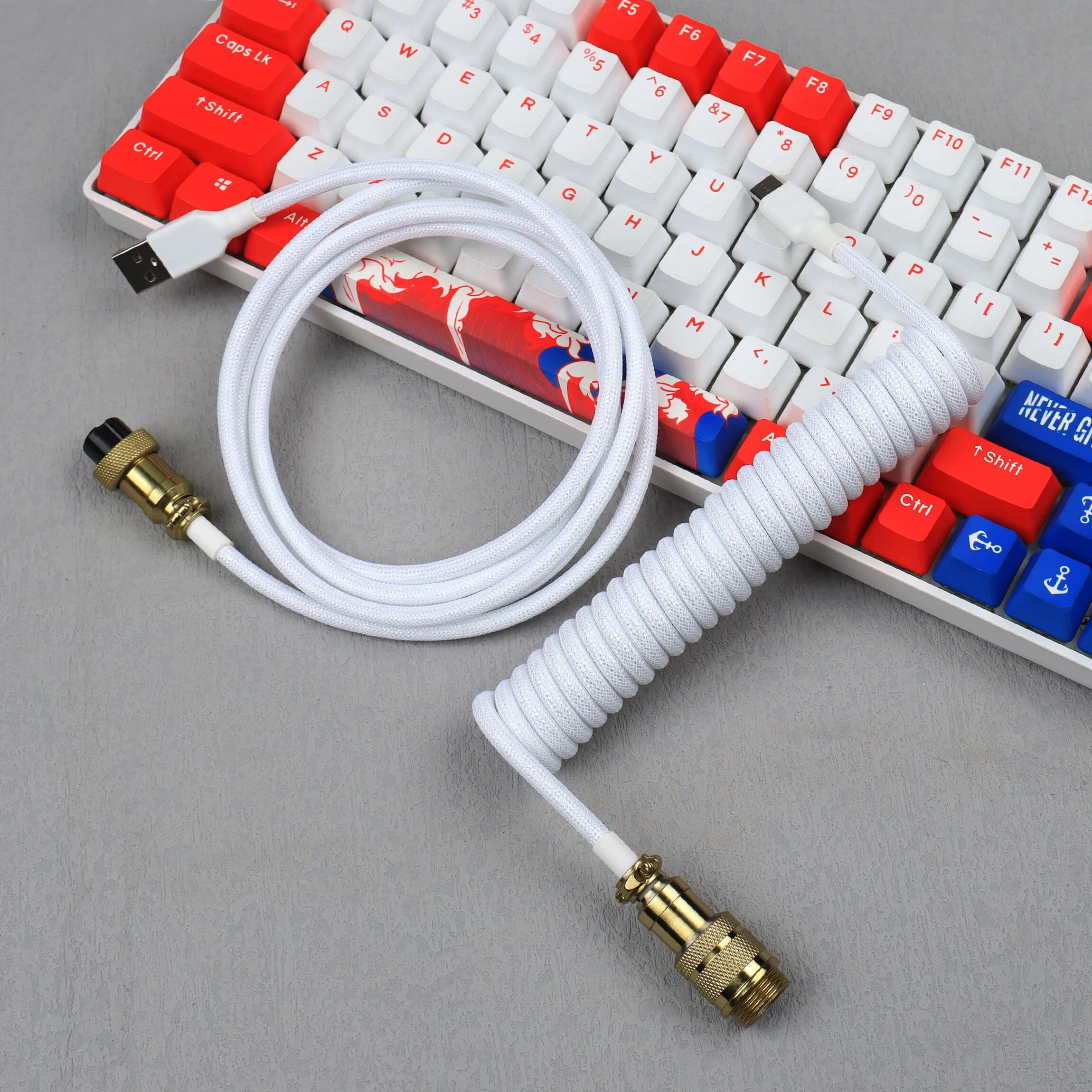 LANO GX16 USB Coiled Cable Type C Mechanical Keyboard Aviator Cable ...