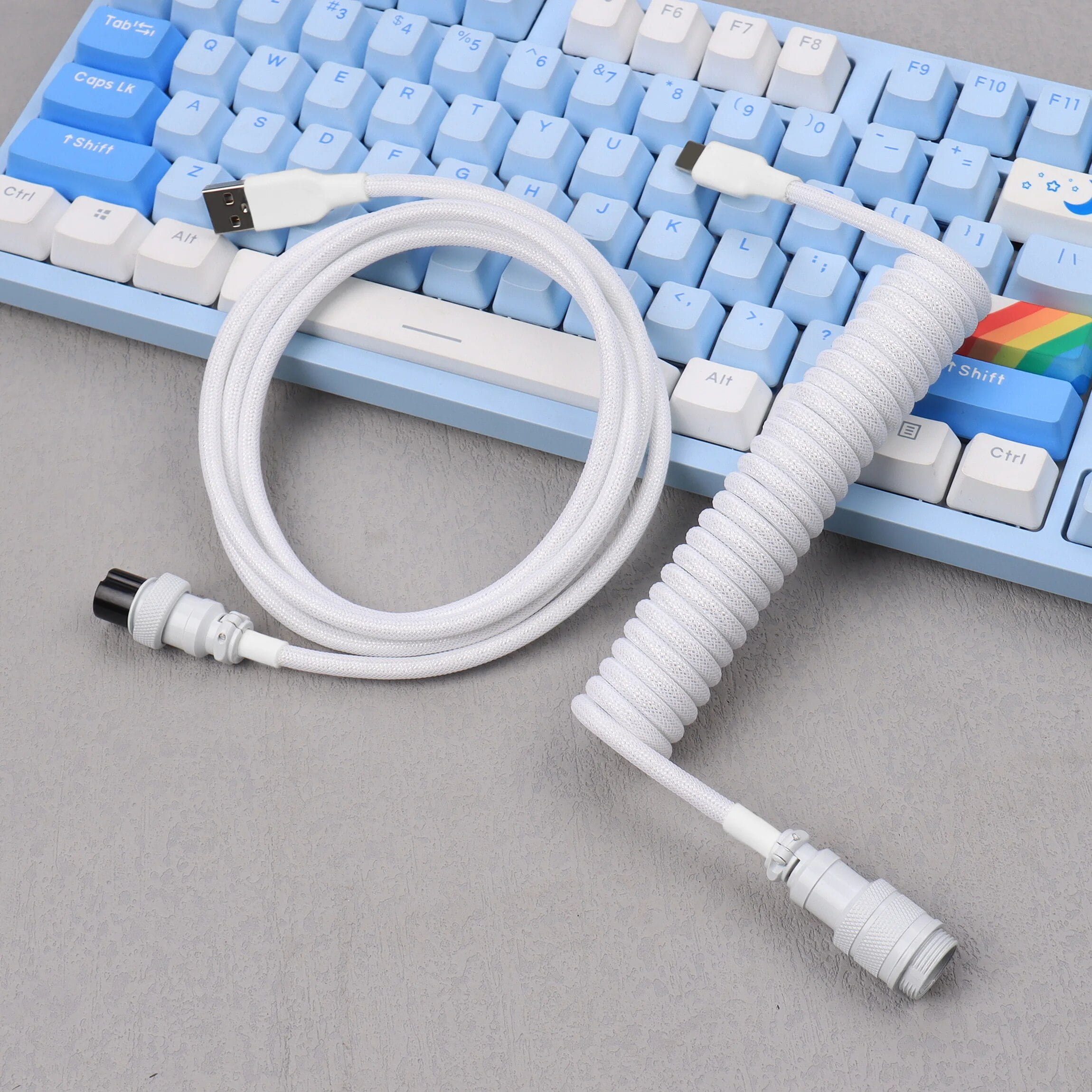 LANO GX16 USB Coiled Cable Type C Mechanical Keyboard Aviator Cable ...