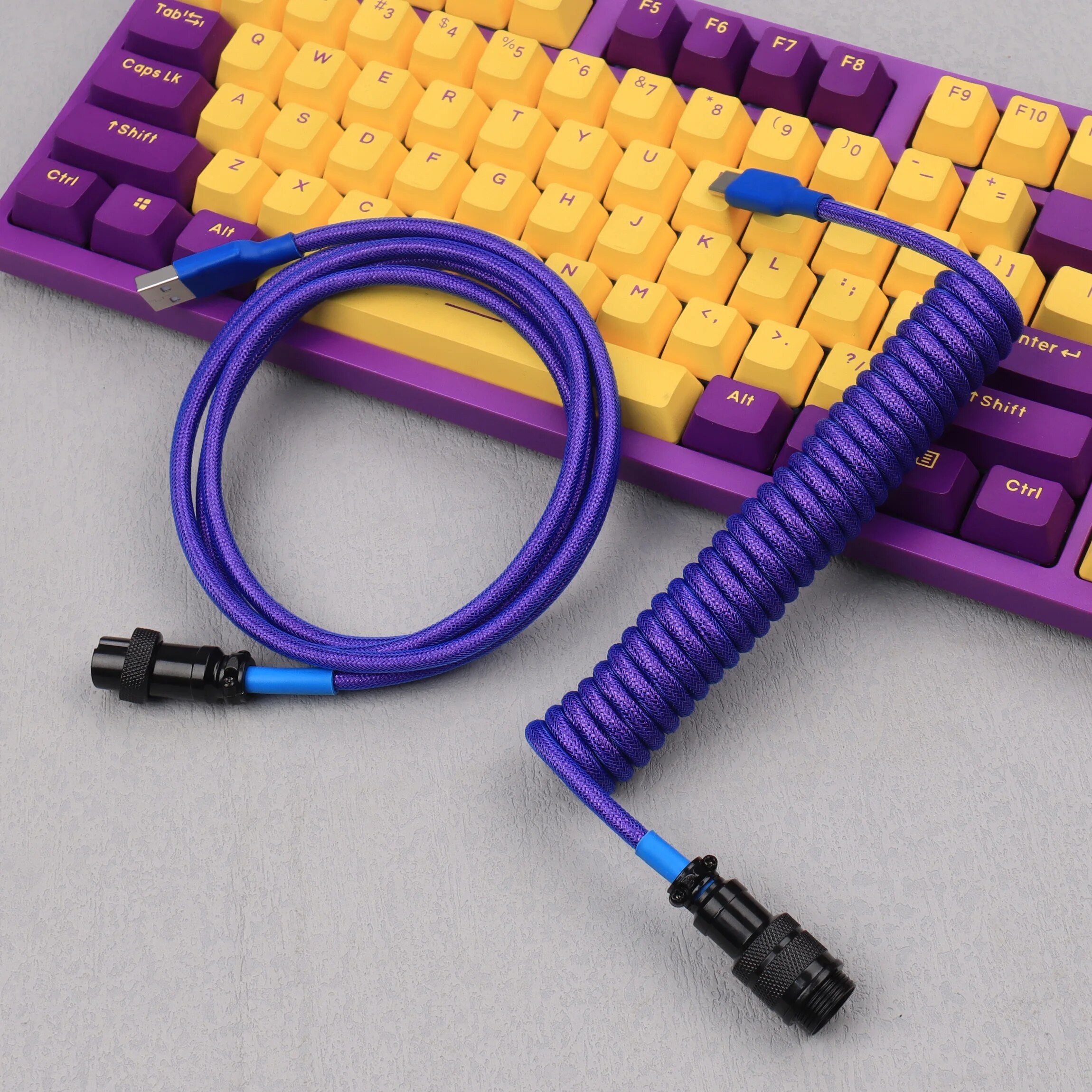 LANO GX16 USB Coiled Cable Type C Mechanical Keyboard Aviator Cable ...