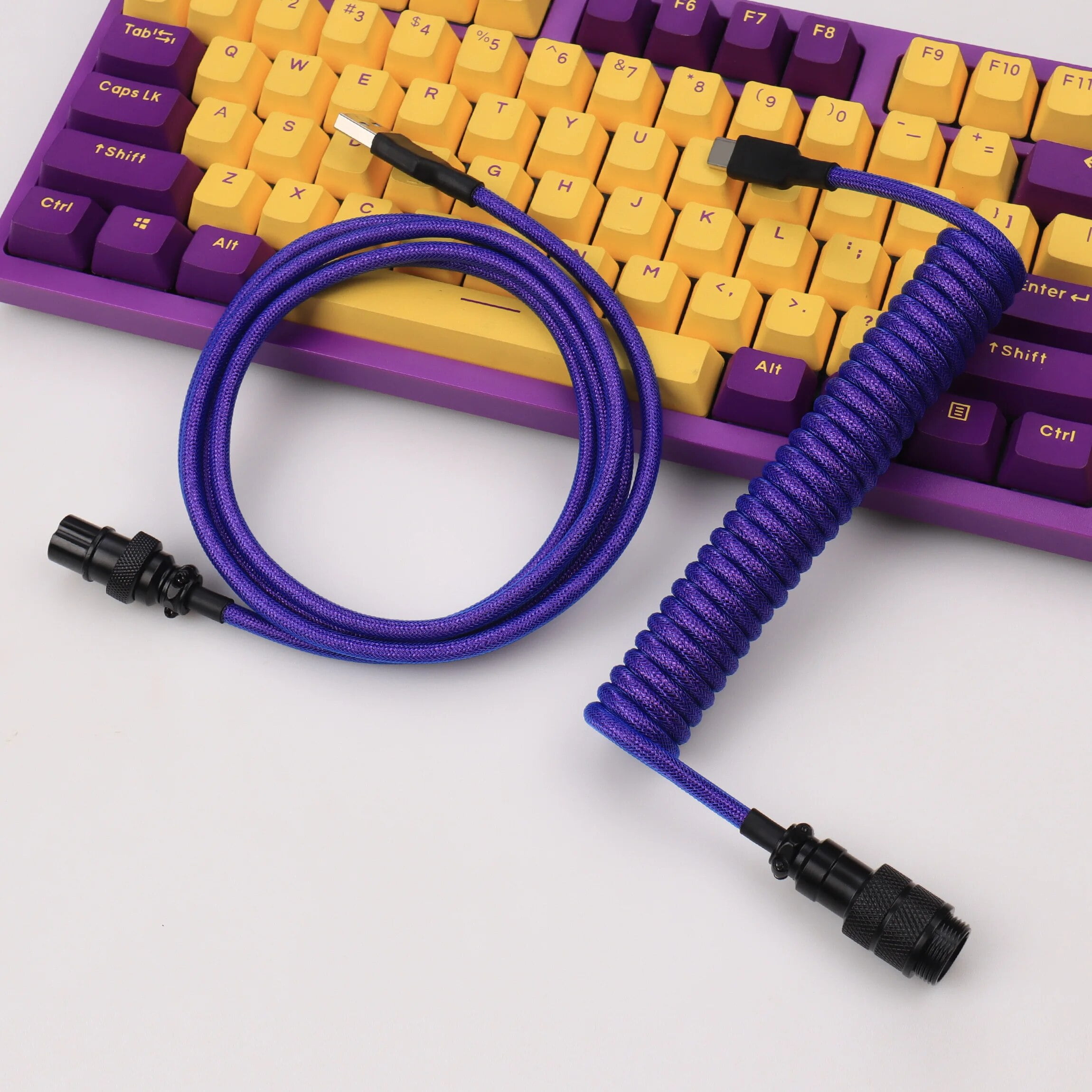 LANO GX16 USB Coiled Cable Type C Mechanical Keyboard Aviator Cable ...
