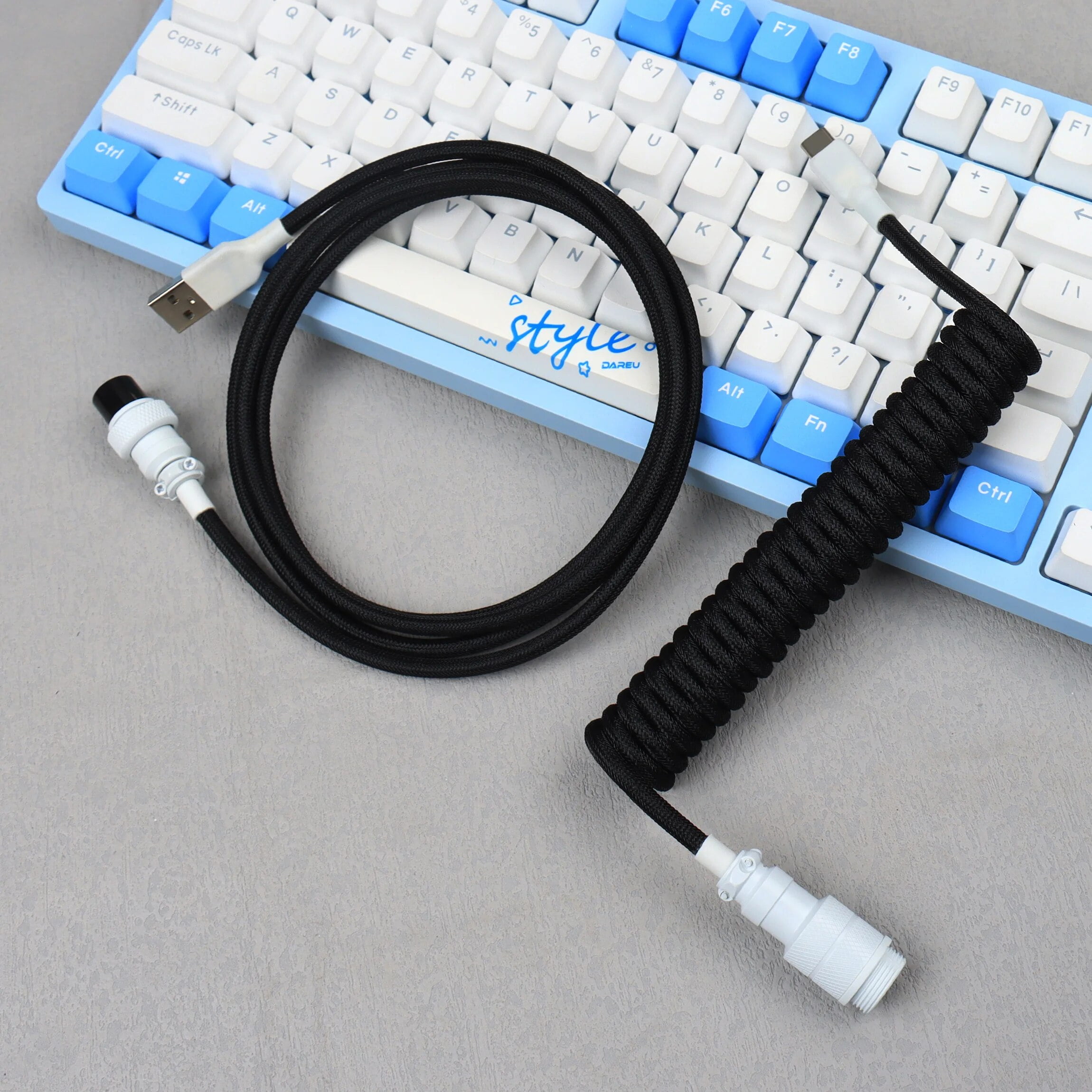 LANO GX16 USB Coiled Cable Type C Mechanical Keyboard Aviator Cable ...