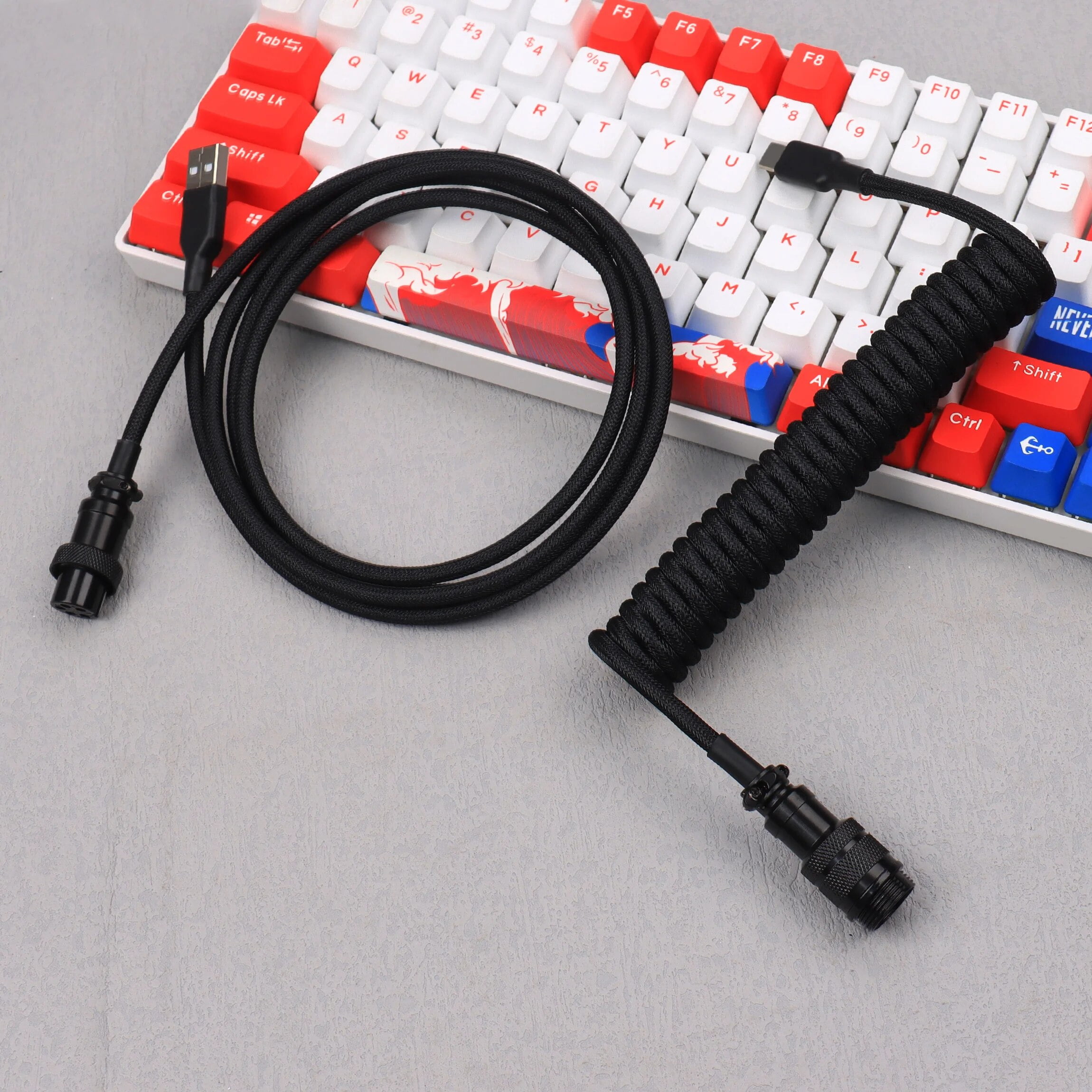 LANO GX16 USB Coiled Cable Type C Mechanical Keyboard Aviator Cable ...