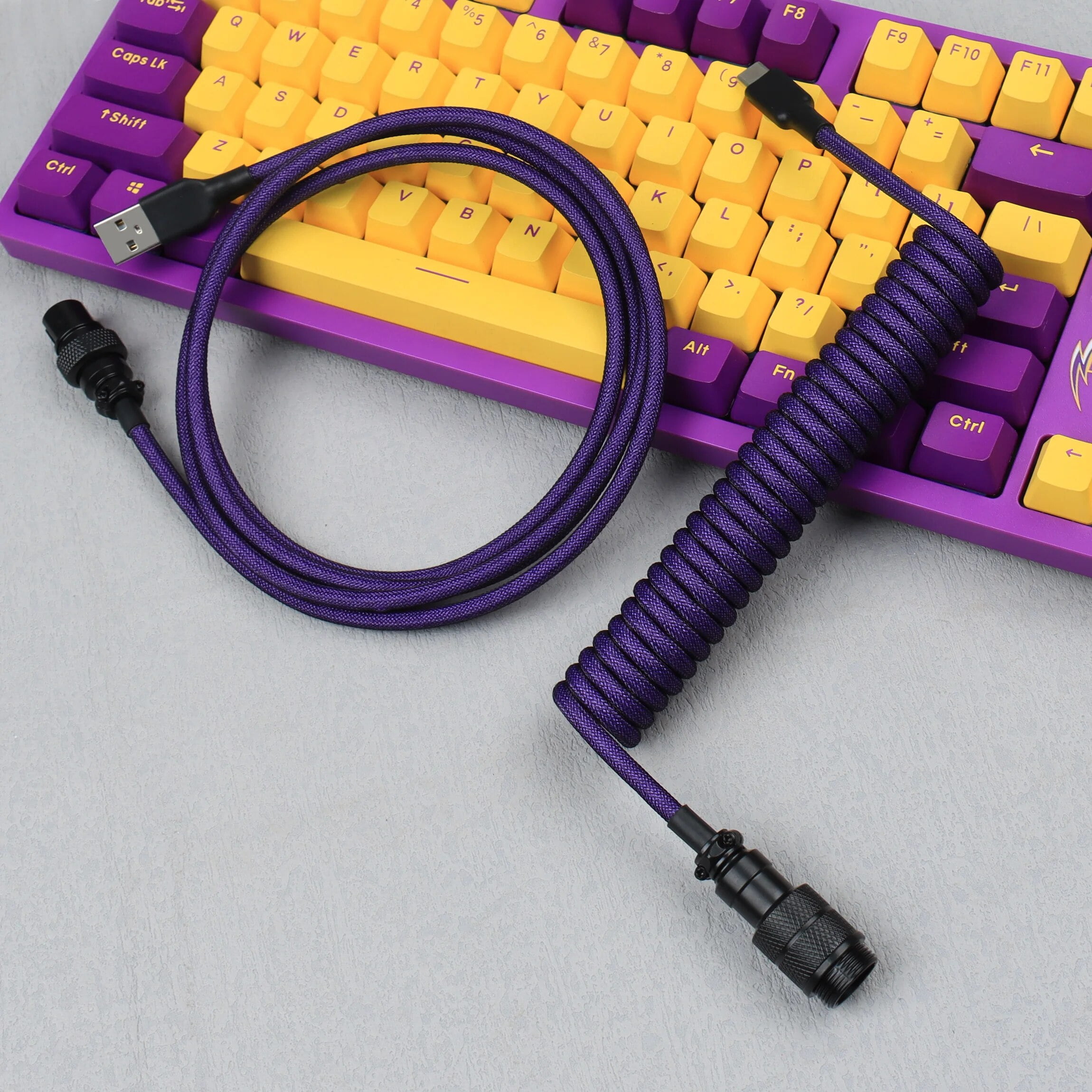 LANO GX16 USB Coiled Cable Type C Mechanical Keyboard Aviator Cable ...