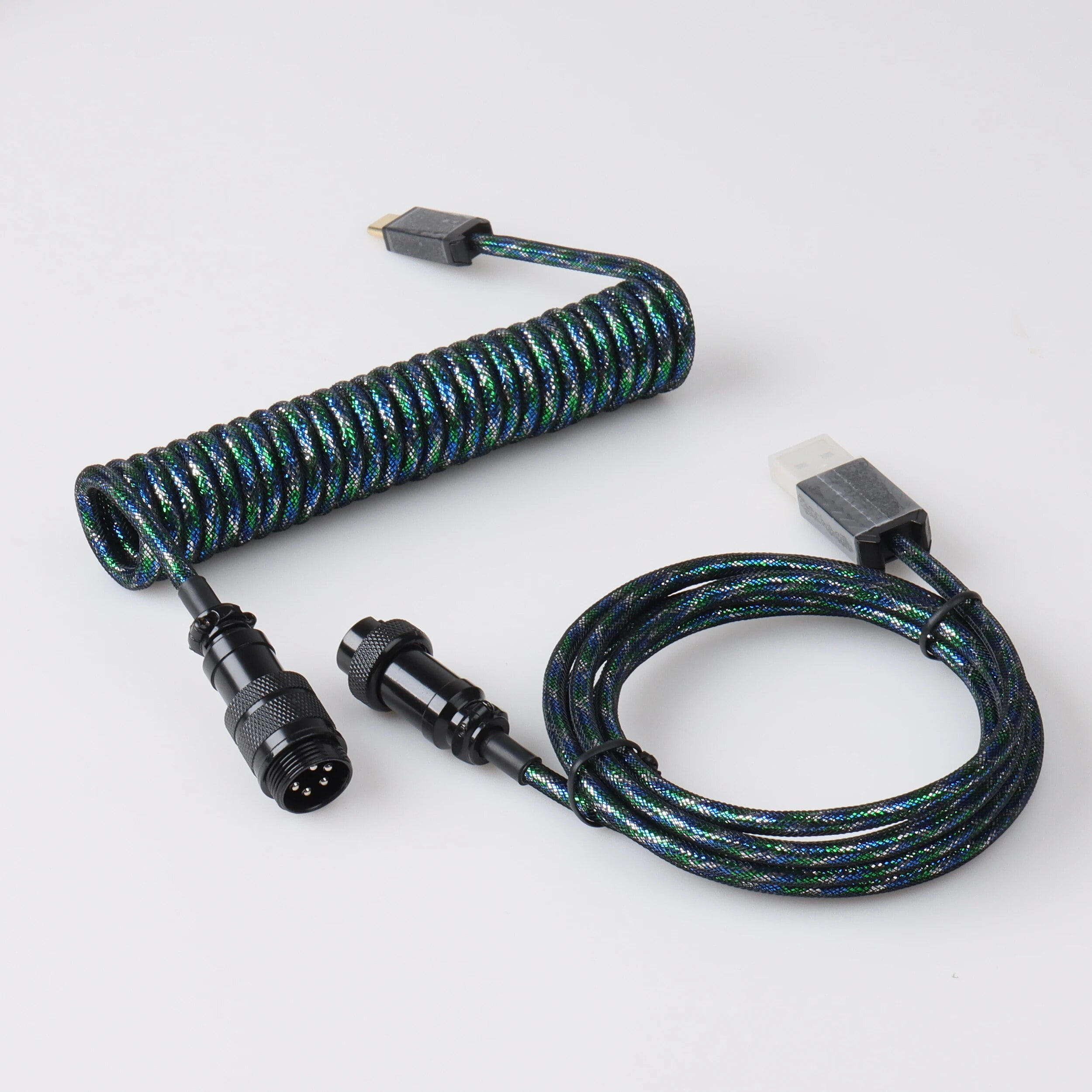 LANO Newest Spiral Mechanical Gaming Keyboard Usb C Colorful Coil Cable ...