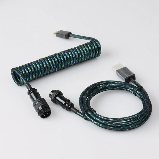 LANO Newest Spiral Mechanical Gaming Keyboard Usb C Colorful Coil Cable ...