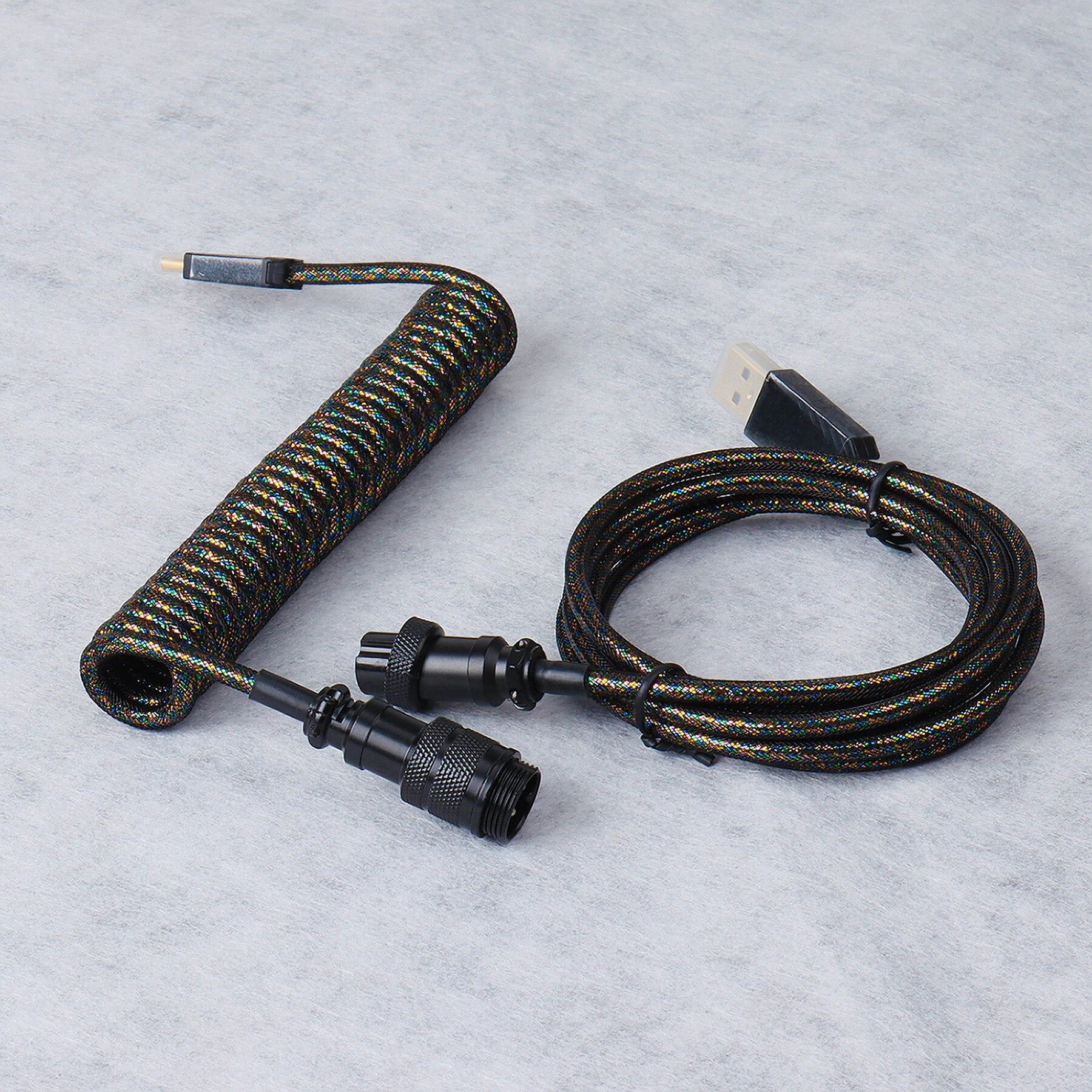 LANO Newest Spiral Mechanical Gaming Keyboard Usb C Colorful Coil Cable ...