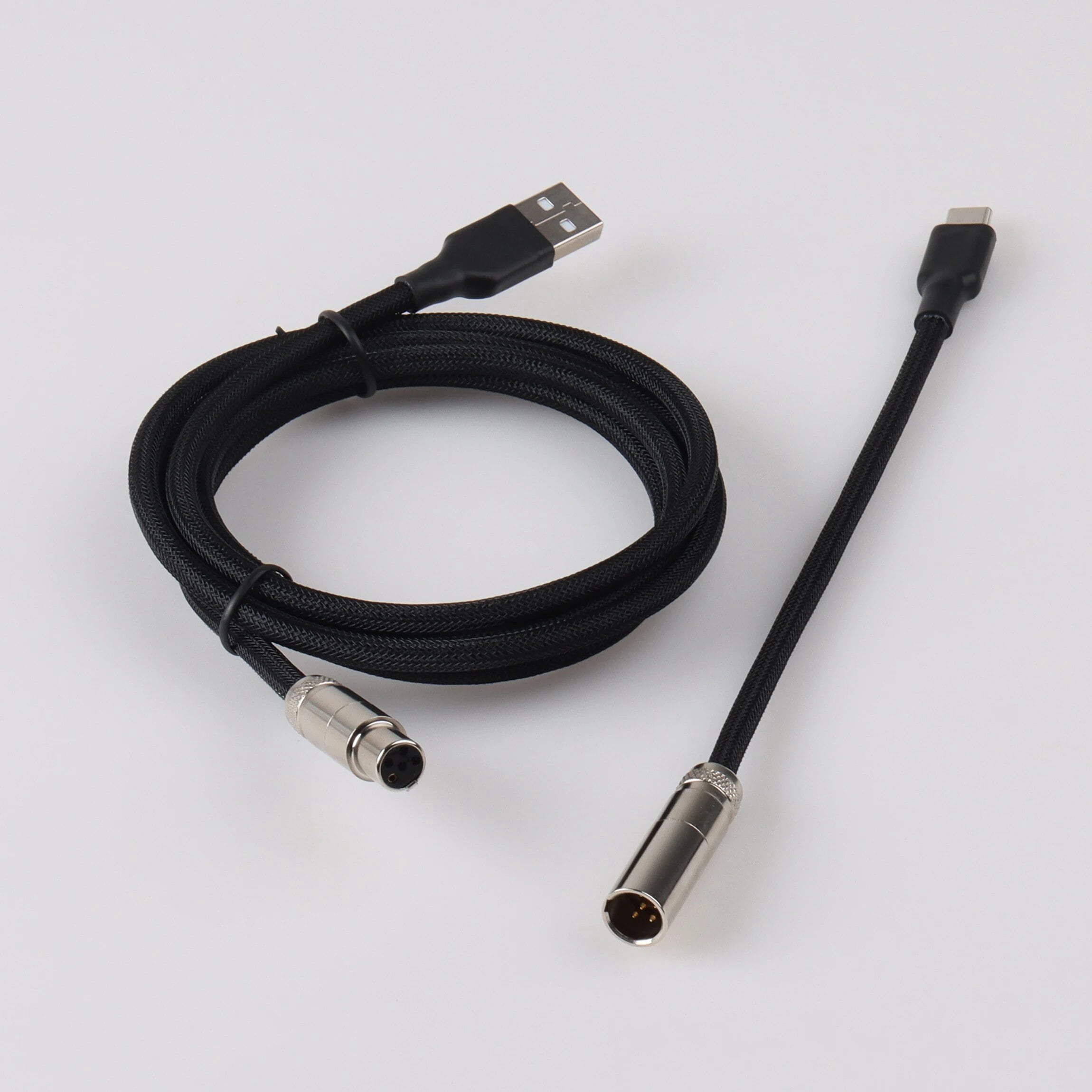 LANO Short and Smart Aviator Connector Mini XLR Coiled Keyboard Cable ...