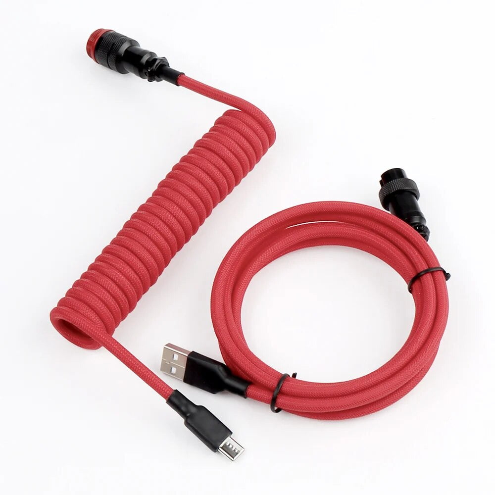 LANO Type-C to USB Keyboard Cable Coiled Type C GX16 Aviator Mechanical ...