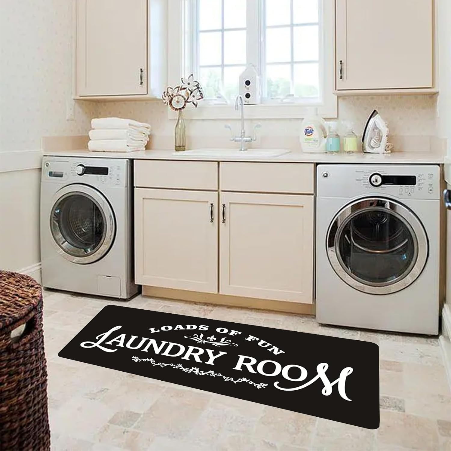 LANPEI Laundry Room Rug 20"x48" for Washer and Dryer Non Skid Rug Anti ...