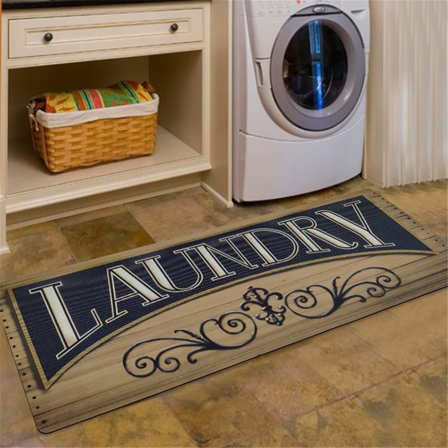LANPEI Vintage Rug 2x4Ft Laundry Room Rugs Decor Runner Rug Farmhouse ...