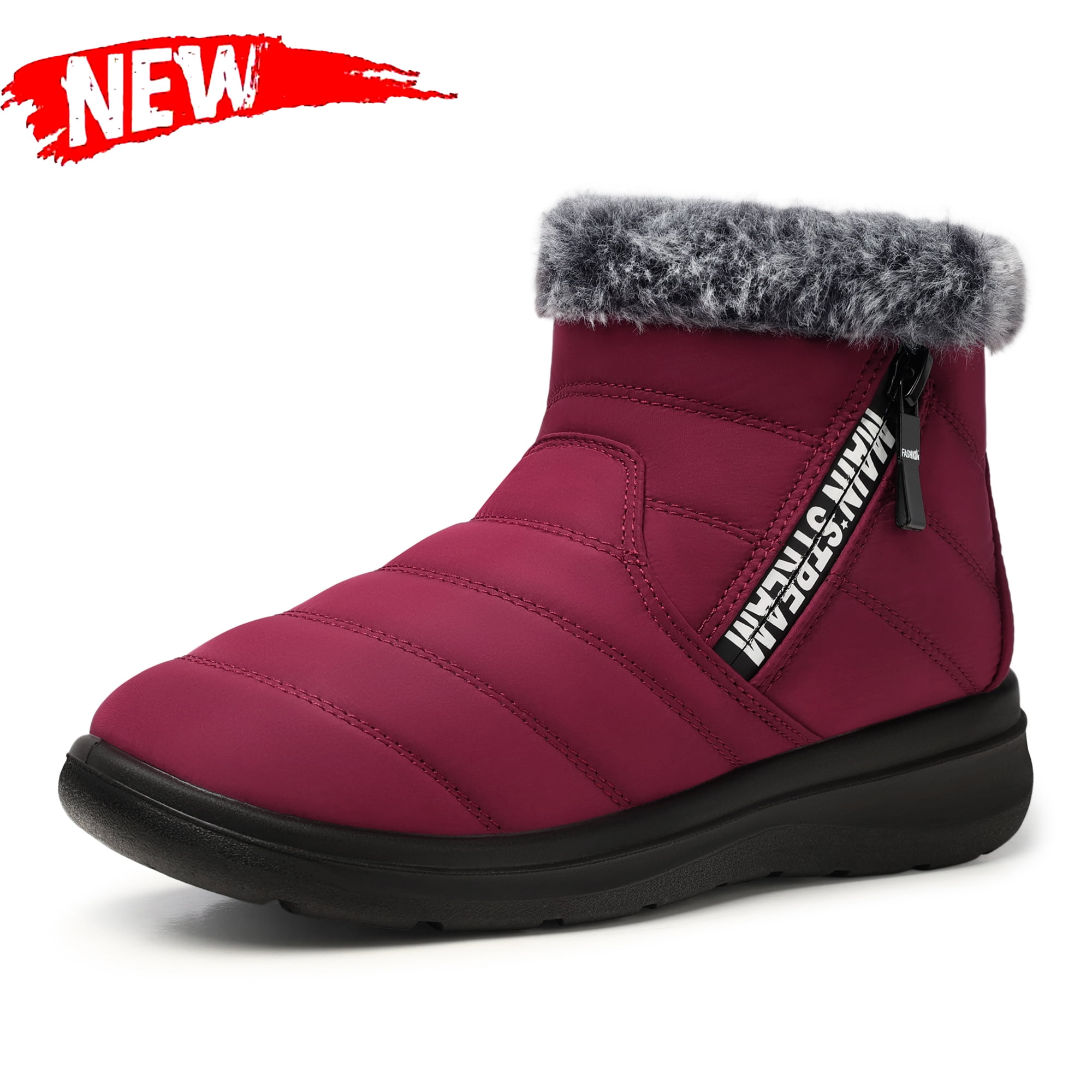 LANREMON Womens Snow Boots Waterproof Insulated Boot Comfort Fur Lined ...