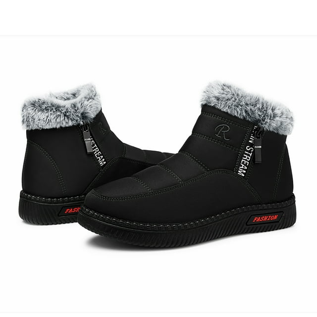 LANREMON Women's Waterproof Winter Ankle Boots, Fur Lined Outdoor and ...