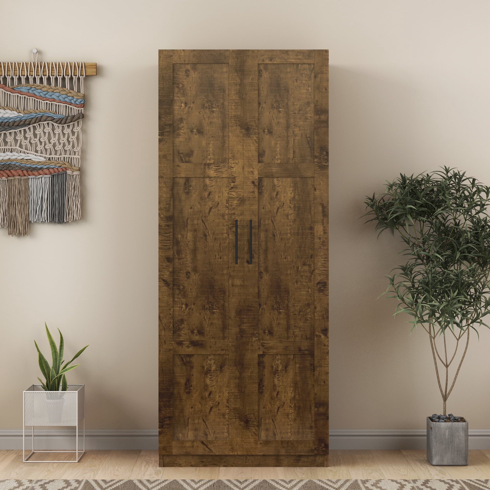 LANTRO JS High wardrobe and kitchen cabinet with 2 doors and 3 ...
