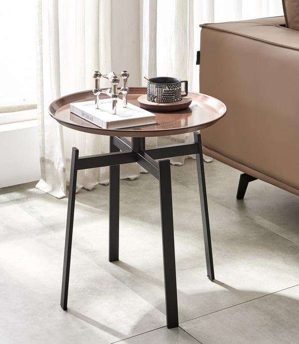LANTRO JS Round End Table Mental, Side Table, Nightstand, Small Iron ...
