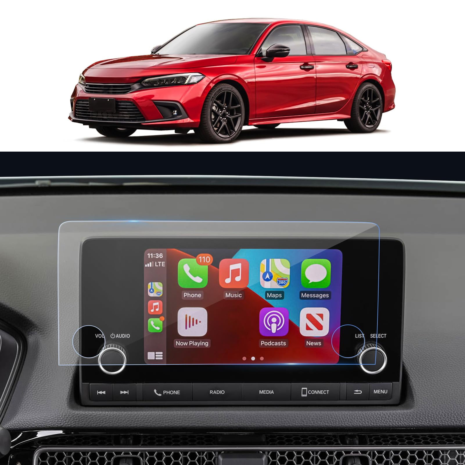 LANTU Car Screen Protector for 2023 2024 2025 Honda Accord LX/EX Accessories Navigation ...