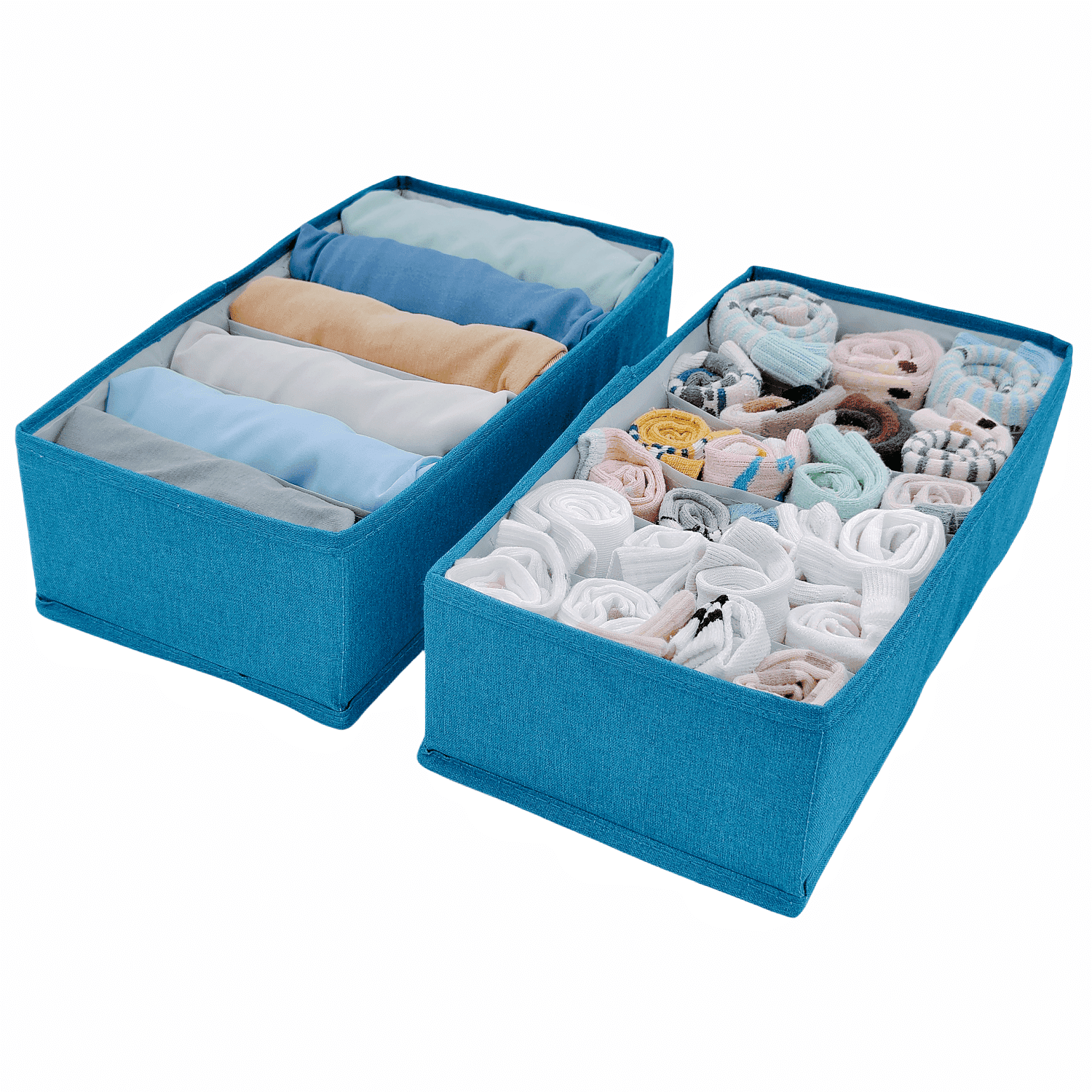 LANTWOO 2 Pack Sock Underwear Drawer Organizer Dividers, Collapsible ...