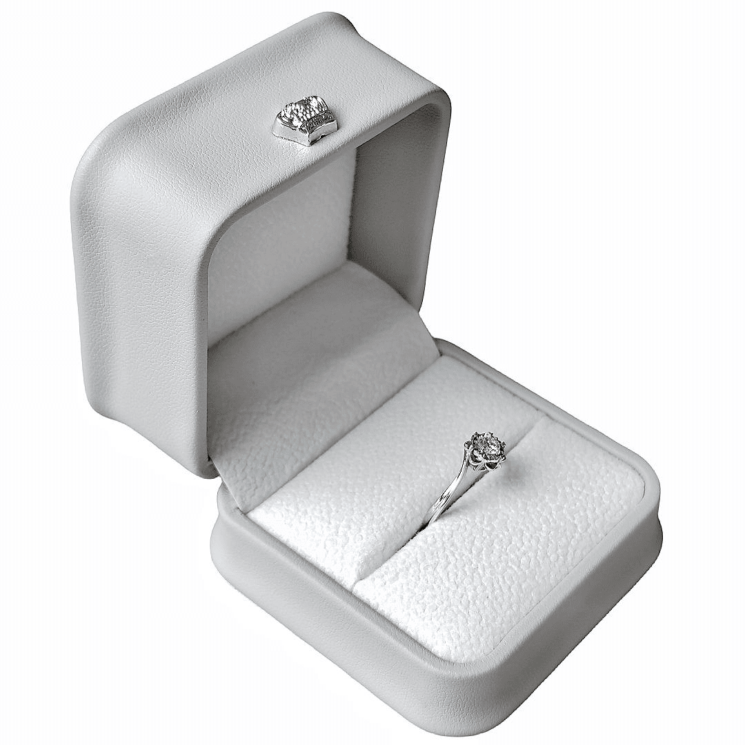 LANTWOO Premium Leather Engagement Ring Box, Velvet Interior Jewelry ...