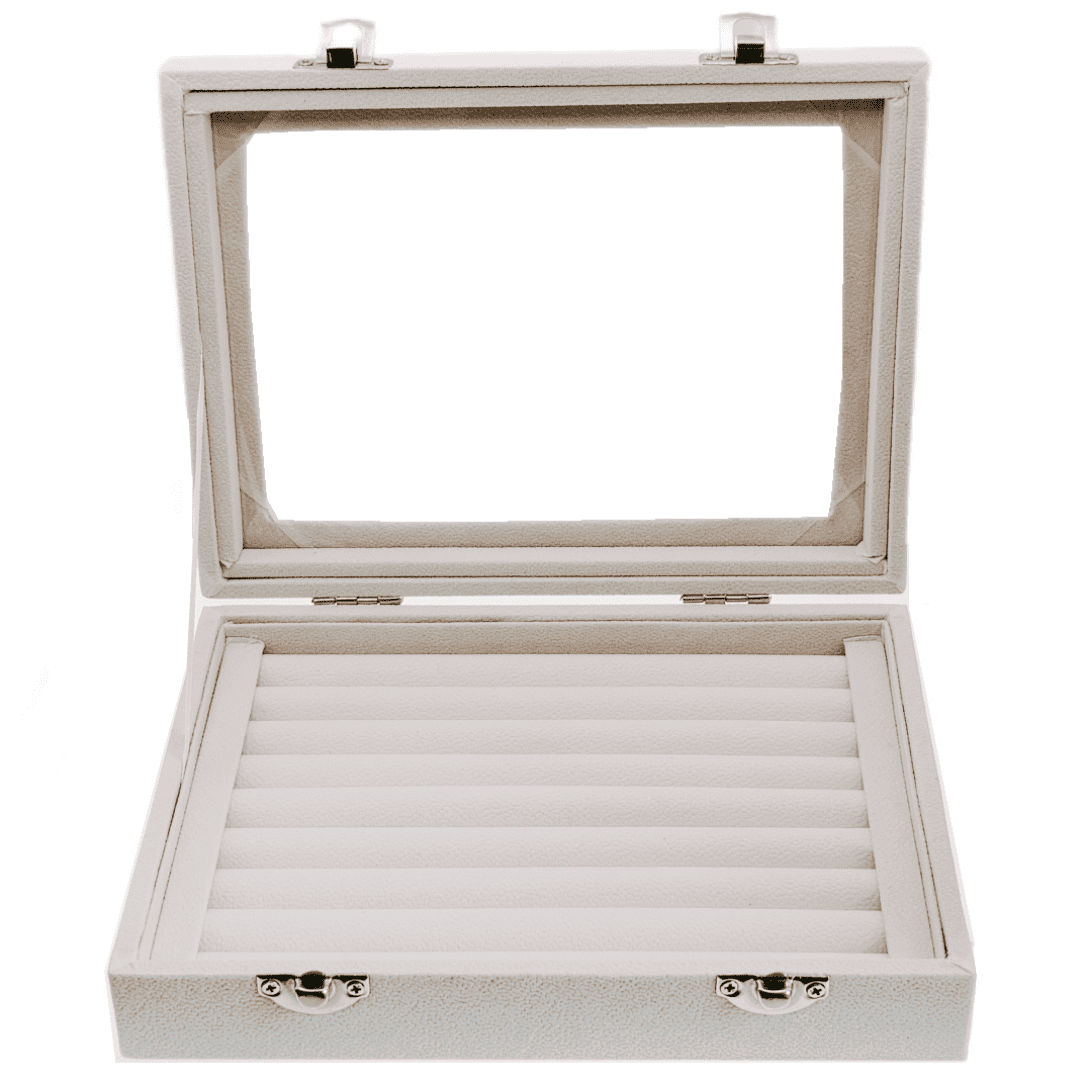 LANTWOO Velvet Glass 50 Rings Organizer Jewelry Ring Display Stand ...