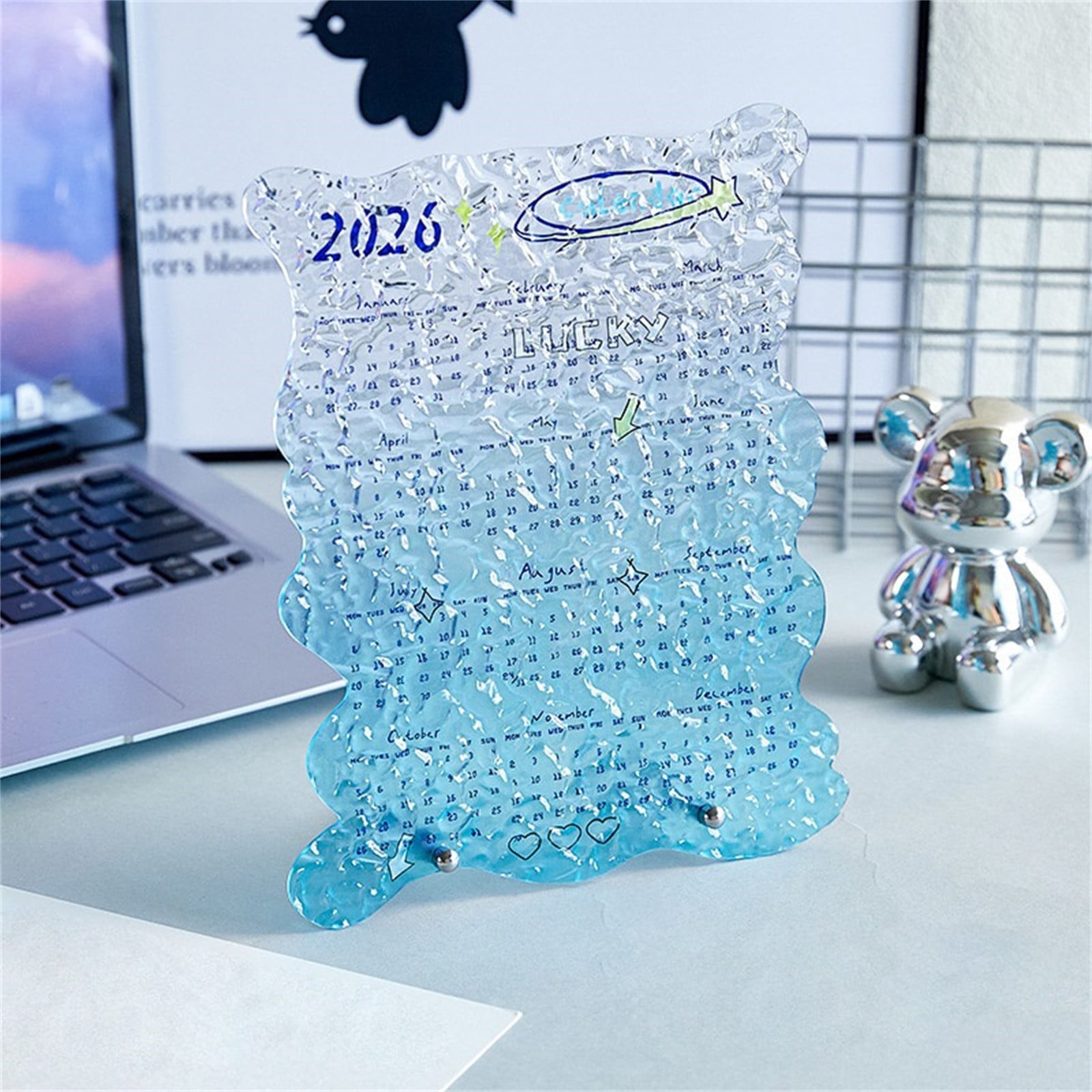 LANpengDZ Calendar 2026 | Acrylic Art Planner 12 Months Family Calendar ...