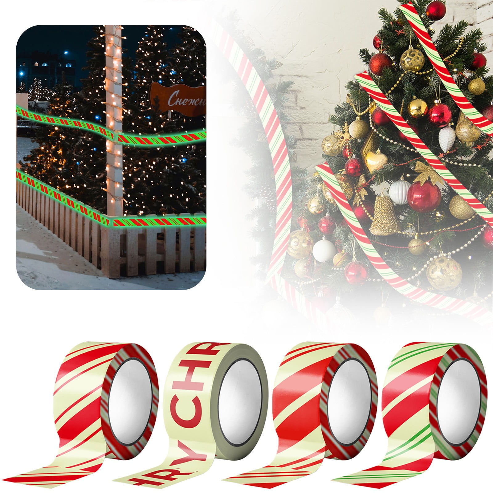LANpengDZ Christmas Decoration Luminous Warning Tape PVC Fluorescent ...