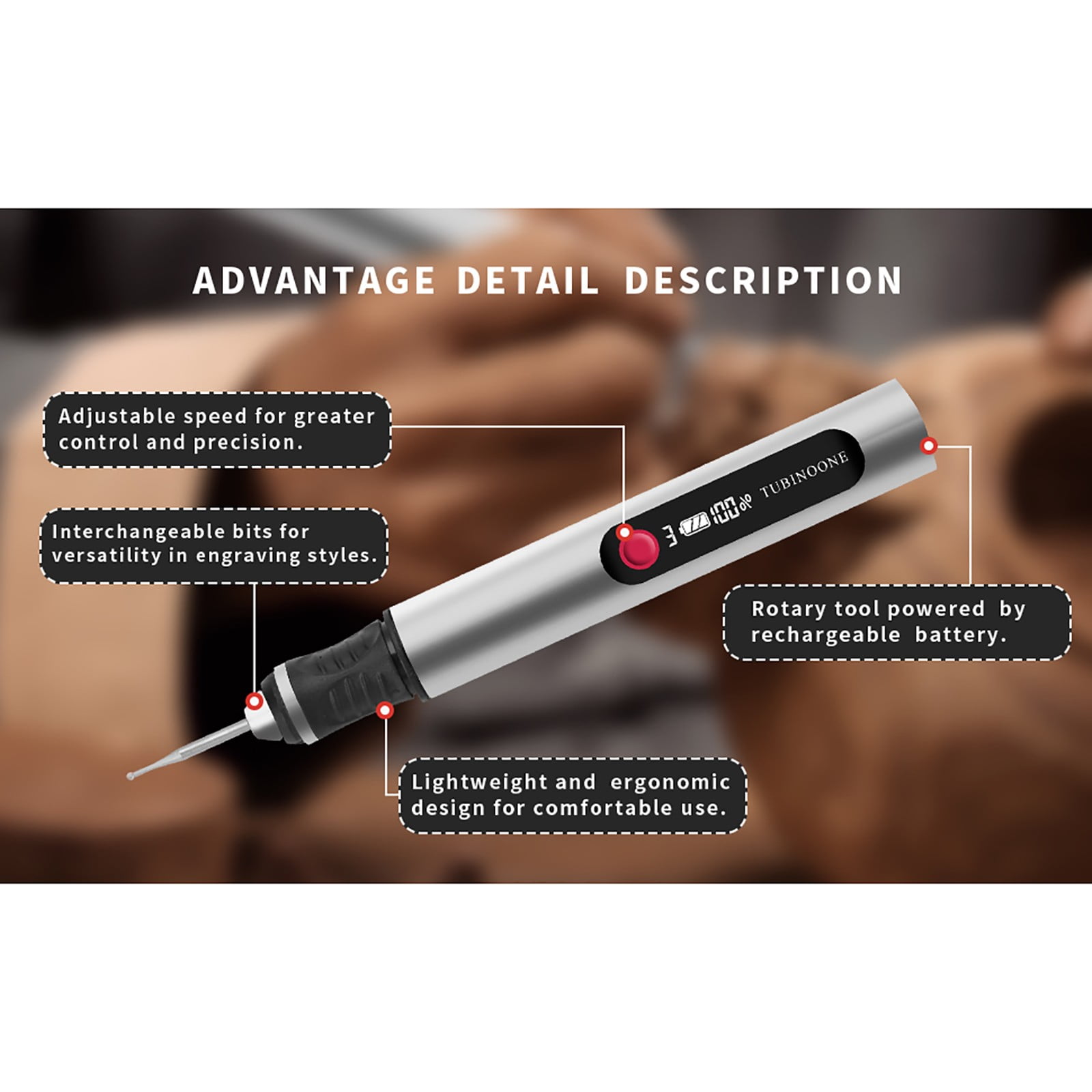 LANpengDZ Engraving Pen Tool For Metal Cordless Pen Kit For Wood Glass ...