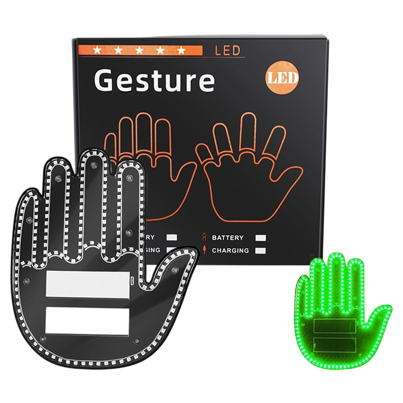 LANpengDZ Hand Gesture Light With Remote Funny Glow LED Middle Finger ...