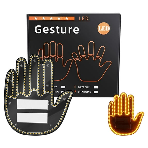 LANpengDZ Hand Gesture Light With Remote Funny Glow LED Middle Finger ...