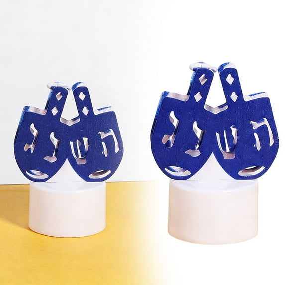 LANpengDZ LED Hanukkah Candles & Menorah Set With Star Of & Dreidel ...