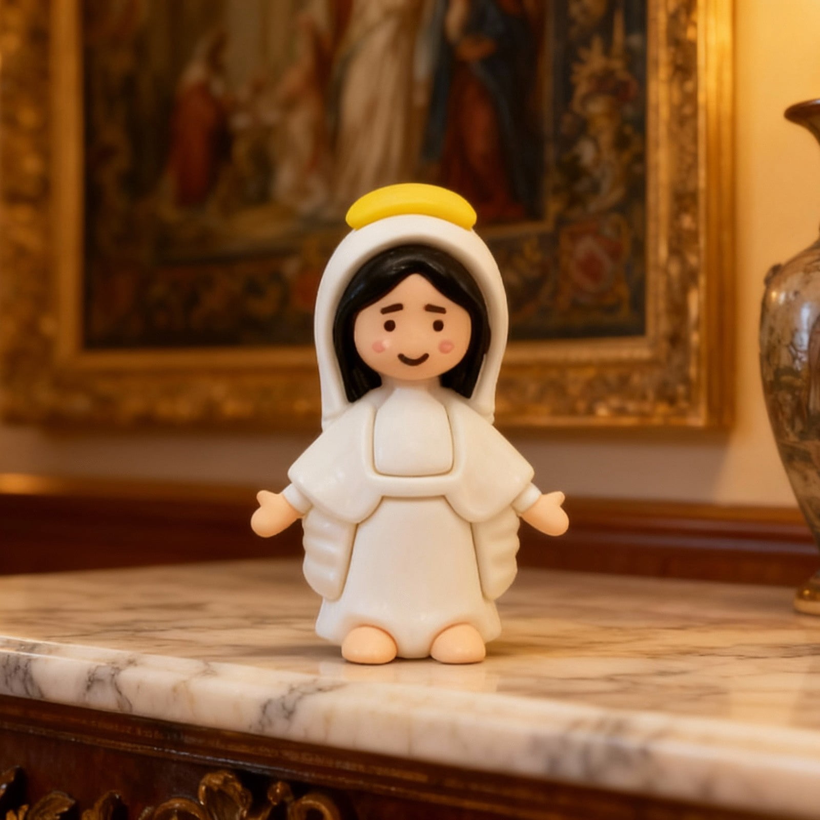 LANpengDZ Little Virgin Mary Figurines Miniature Virgin Mary Doll To ...