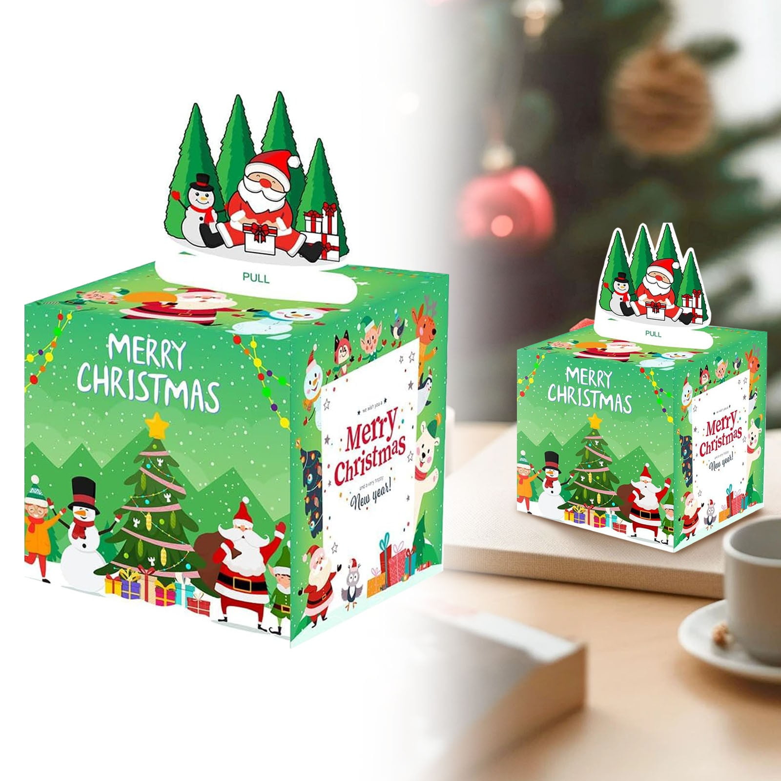 LANpengDZ Merry Christmas Box For Pull Box Red Holder With Pull Out ...
