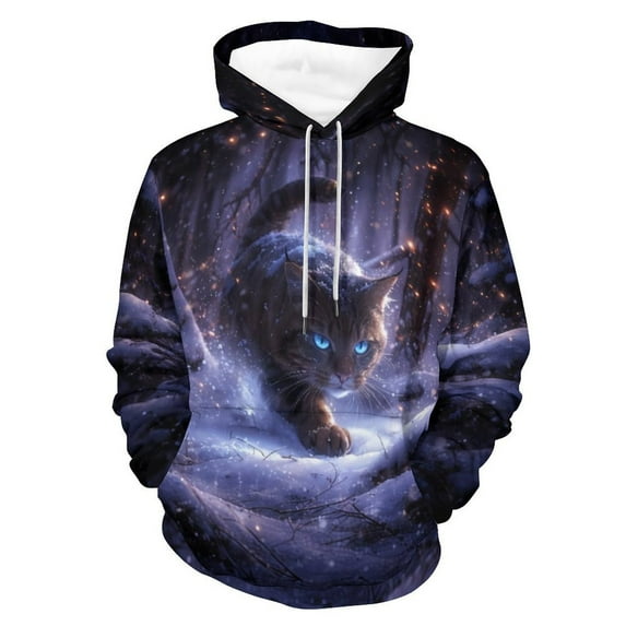 LAOLIUSN Cat Graphic Hoodie Autumn Winter Long Sleeve Pullover Cute ...