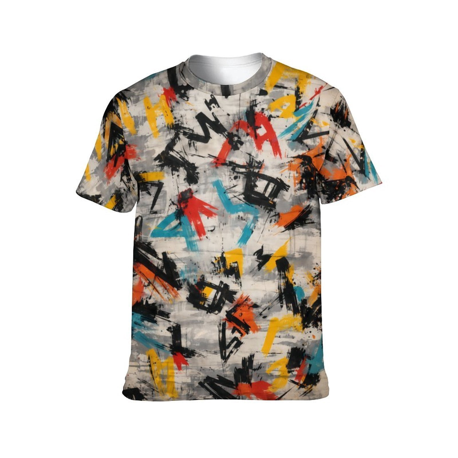 LAOLIUSN Men's Artist Street Letter Graffiti Markers T-Shirt Shirts 3D ...