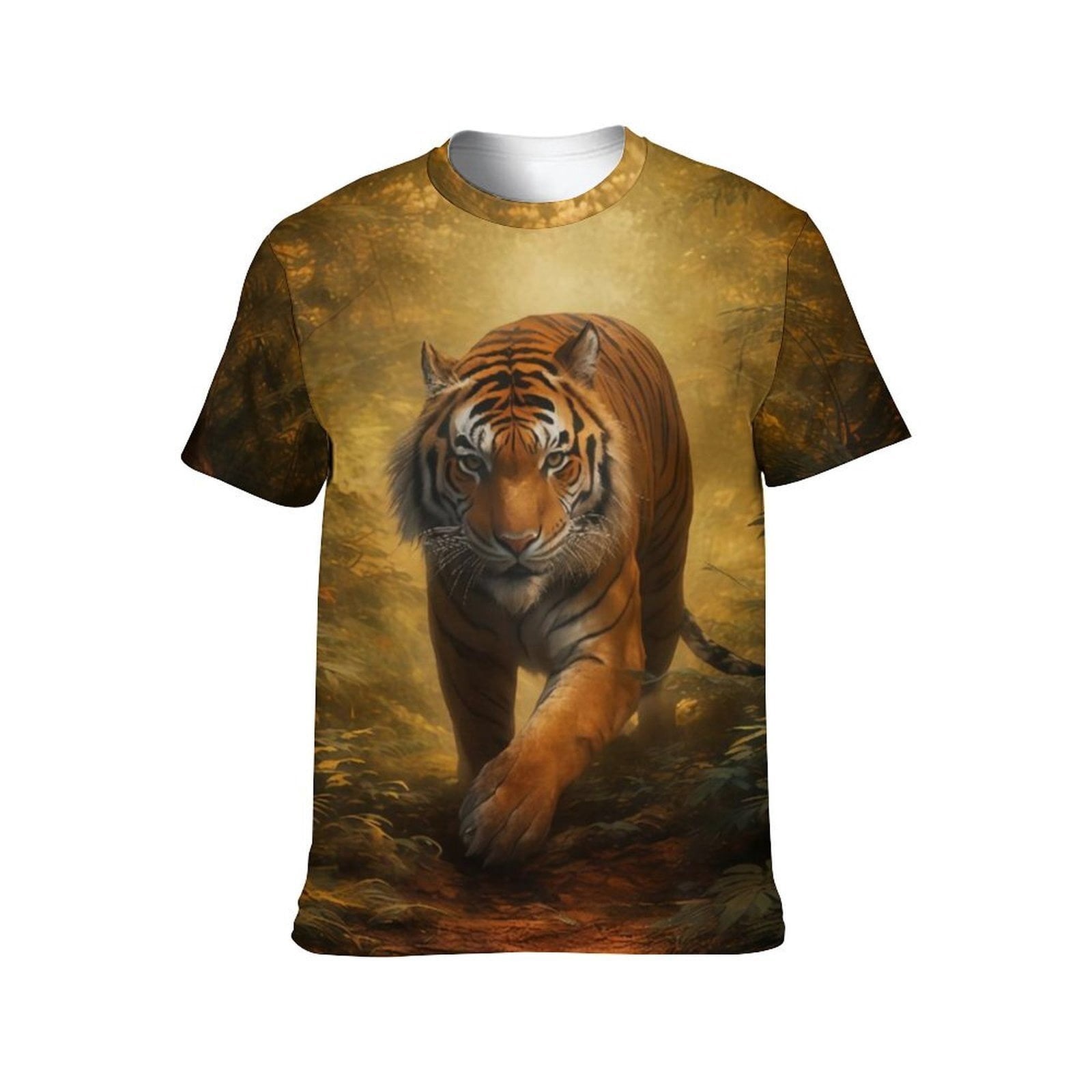LAOLIUSN Men's Tiger Graphic T Shirt, Wildlife Animal Print Short ...