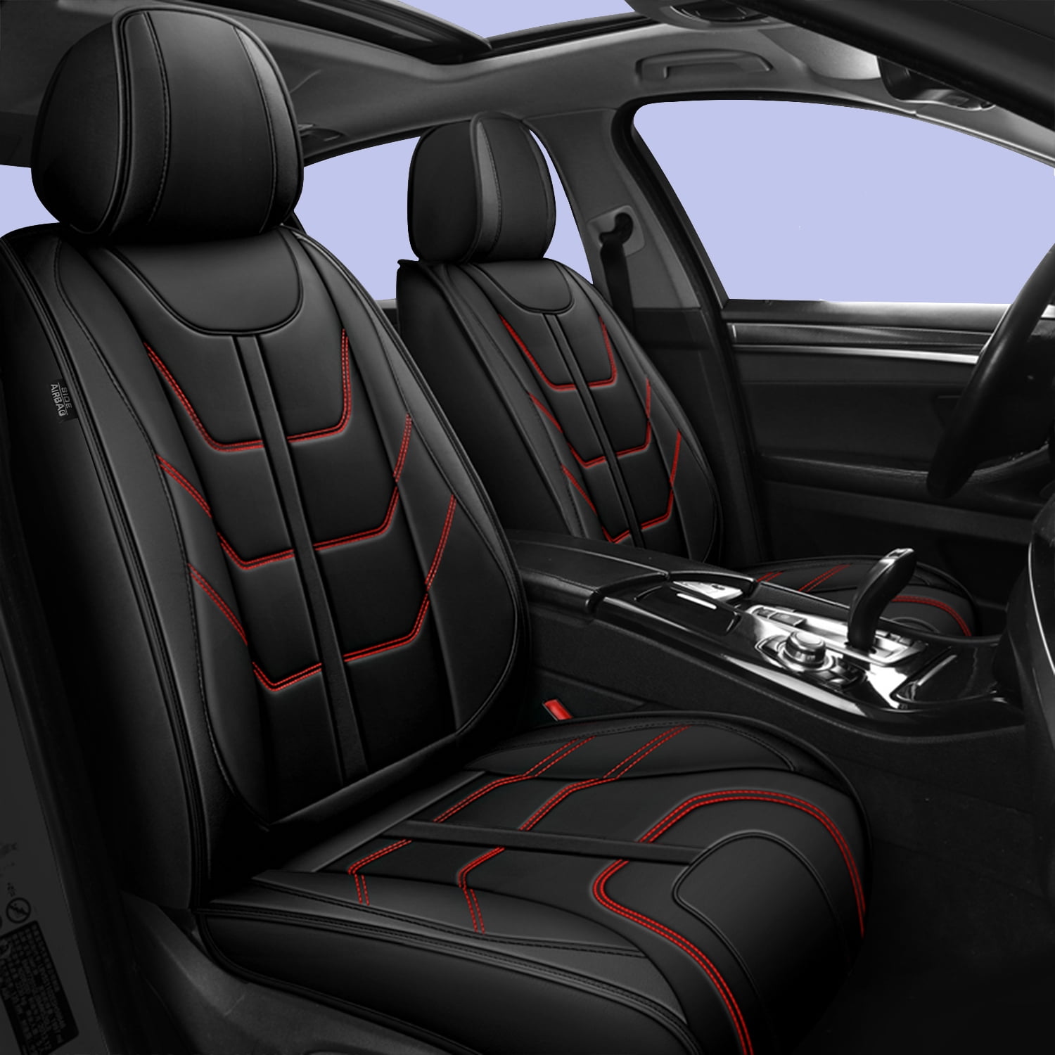 LAONNVIR Leather Seat Covers Full Set,5 Seats Universal for Cars ...
