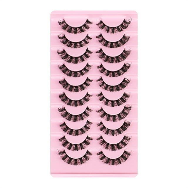 LAOSR 10 Pairs Reusable Self Adhesive Eyelashes Natural Thick False ...