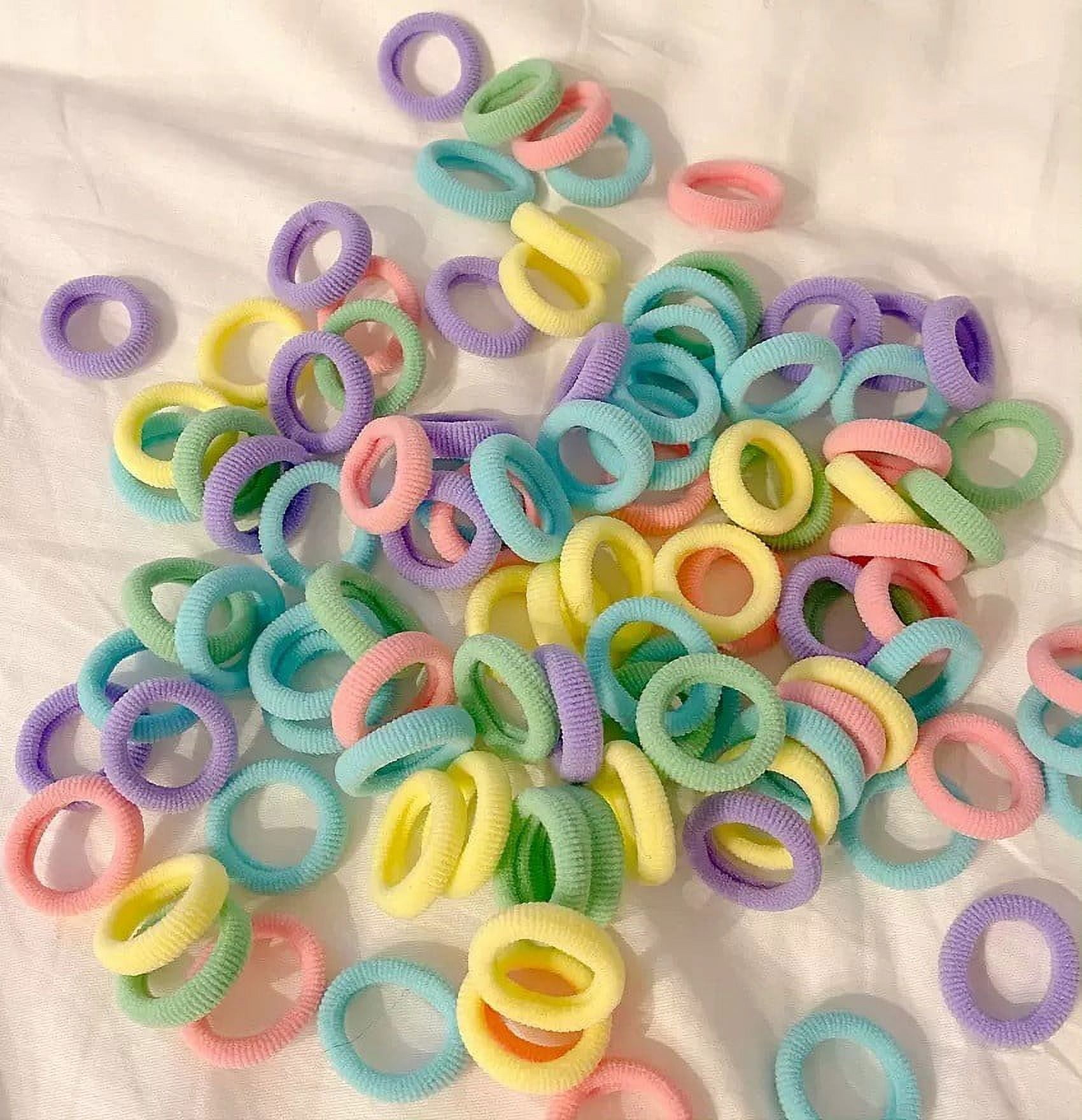 LAOSR 100 Pcs Easy Use Hair Scrunches Girl Beautiful Elastic Hair Ties ...