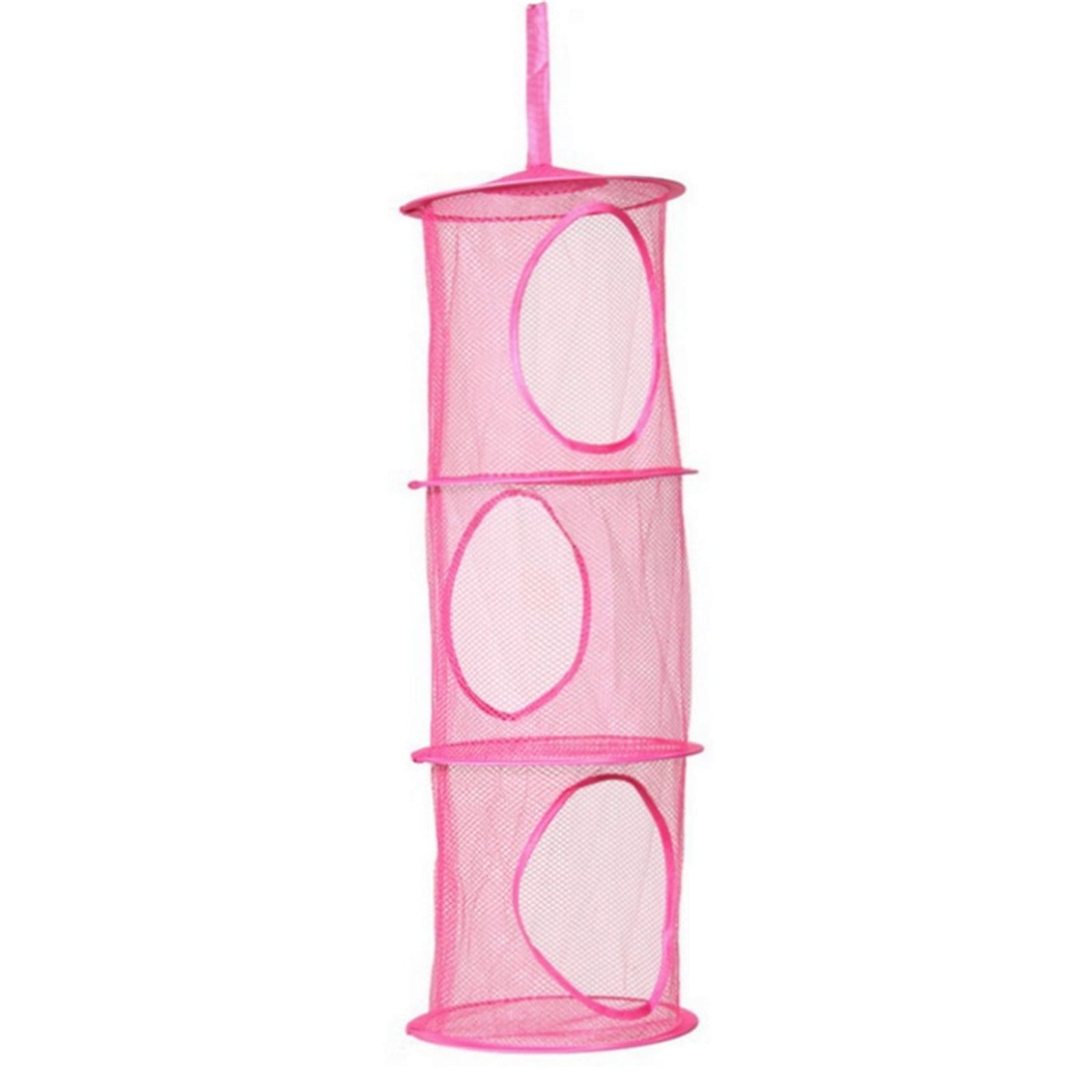 LAOSR Foldable Stuffed Animal Net, 3-Compartment Hanging Mesh Organizer ...