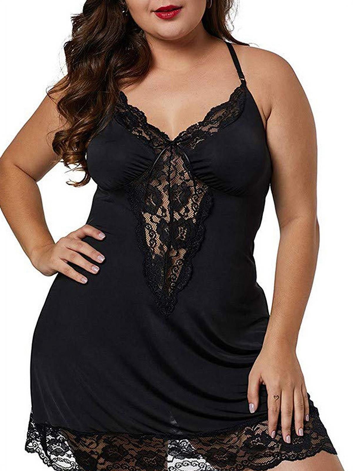 LAPA Women's Plus Size Sexy See Through Lace Sleeeveless Pajamas Nightgown - Walmart.com
