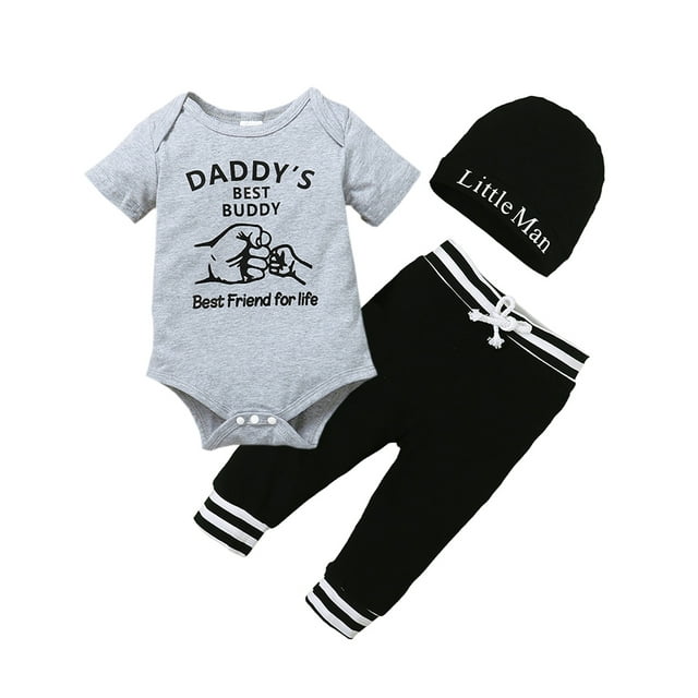 LAPAKIDS 0-3 Months Newborn Baby Boy Clothes Summer Outfits Short ...