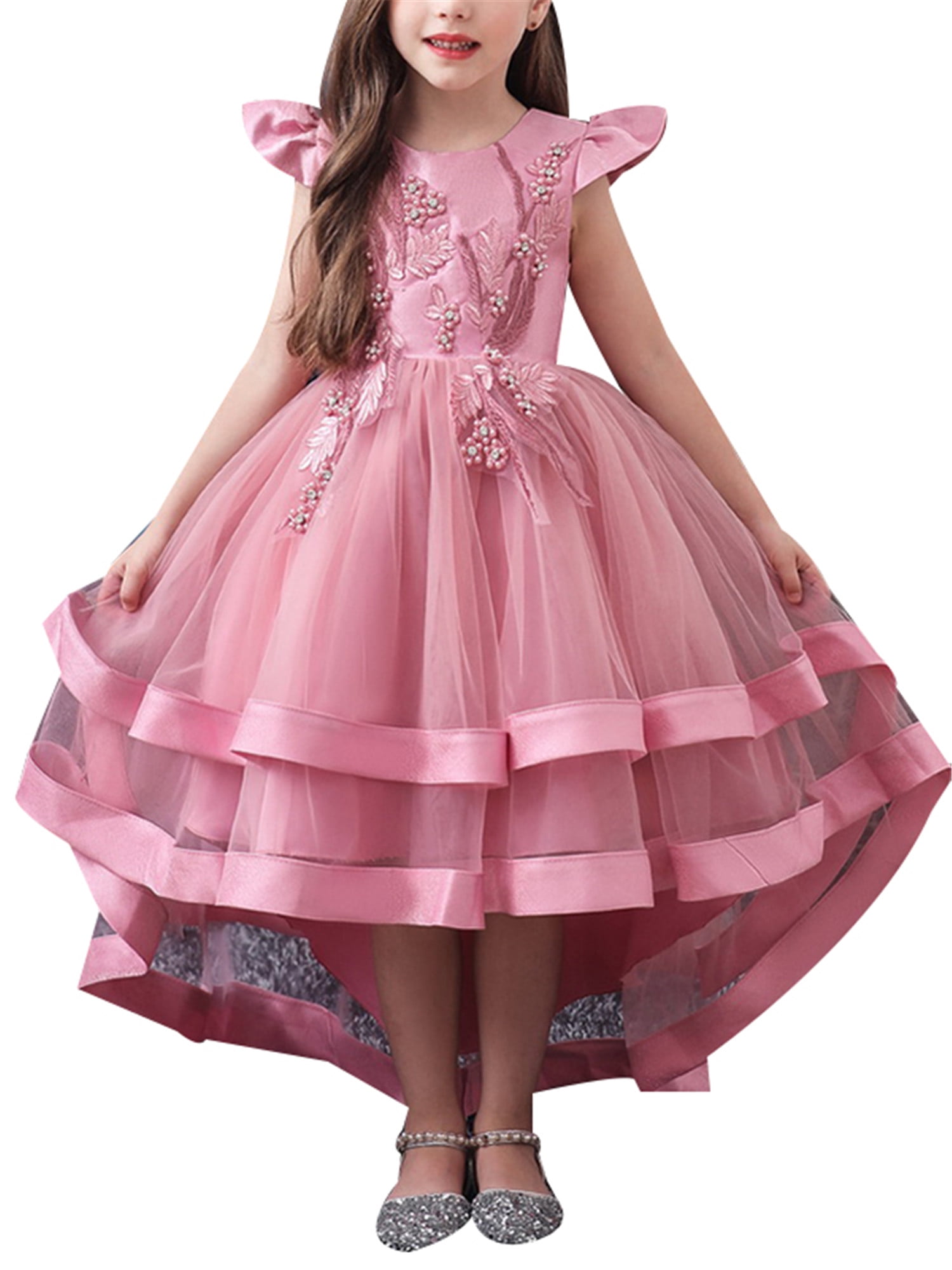 LAPAKIDS Girl Formal Dress Toddler Girl Pageant Dress Ball Gown Flower ...
