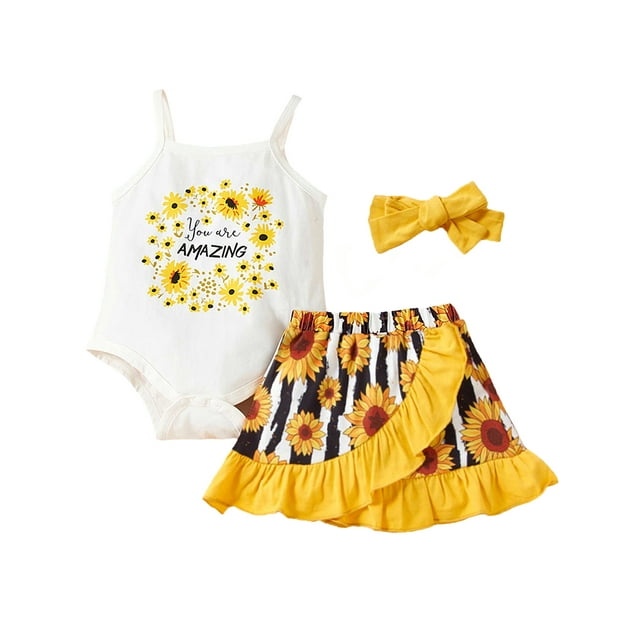 LAPAKIDS Newborn Infant Baby Girl Clothes 0-3 Months Sleeveless Sling Rompers Floral Print ...