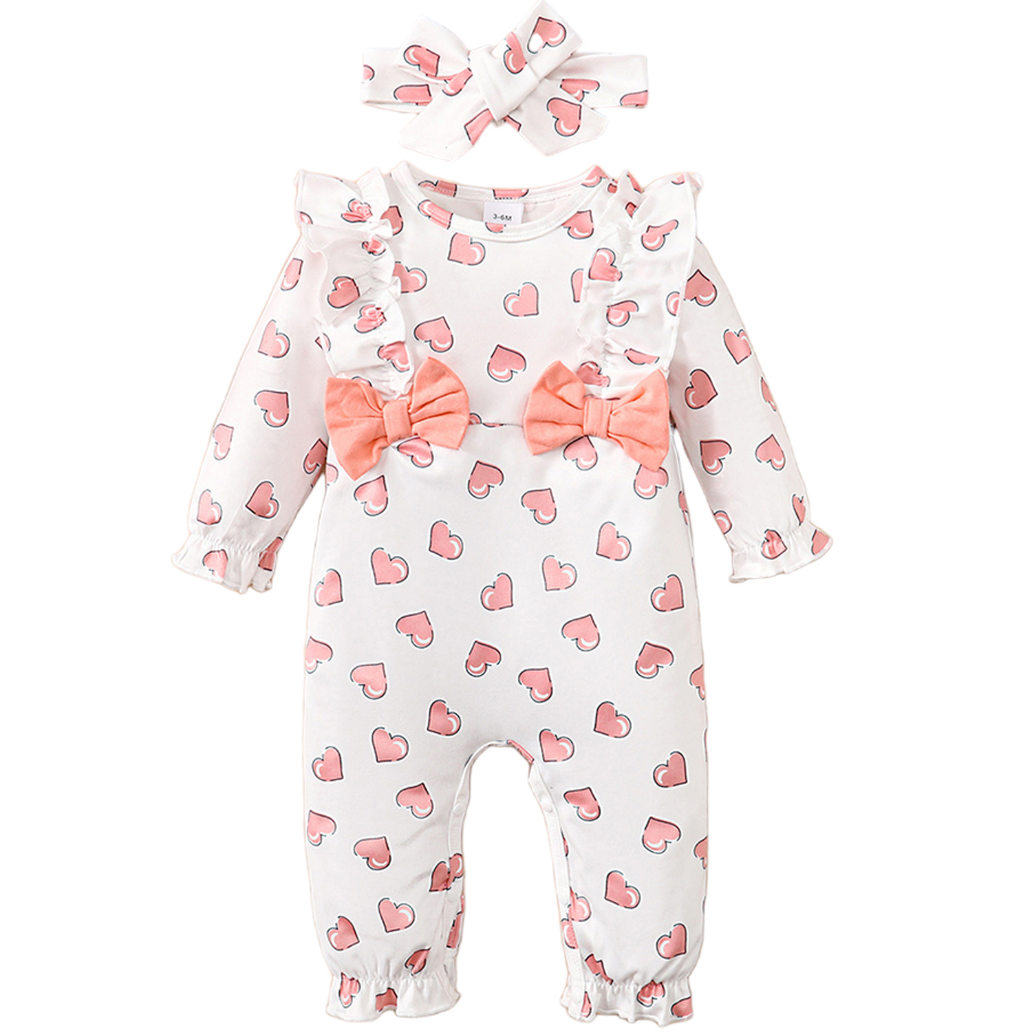 LAPAKIDS Newborn Infant Baby Girls Summer Romper Bodysuit Jumpsuit Headband Clothes Outfits Set ...